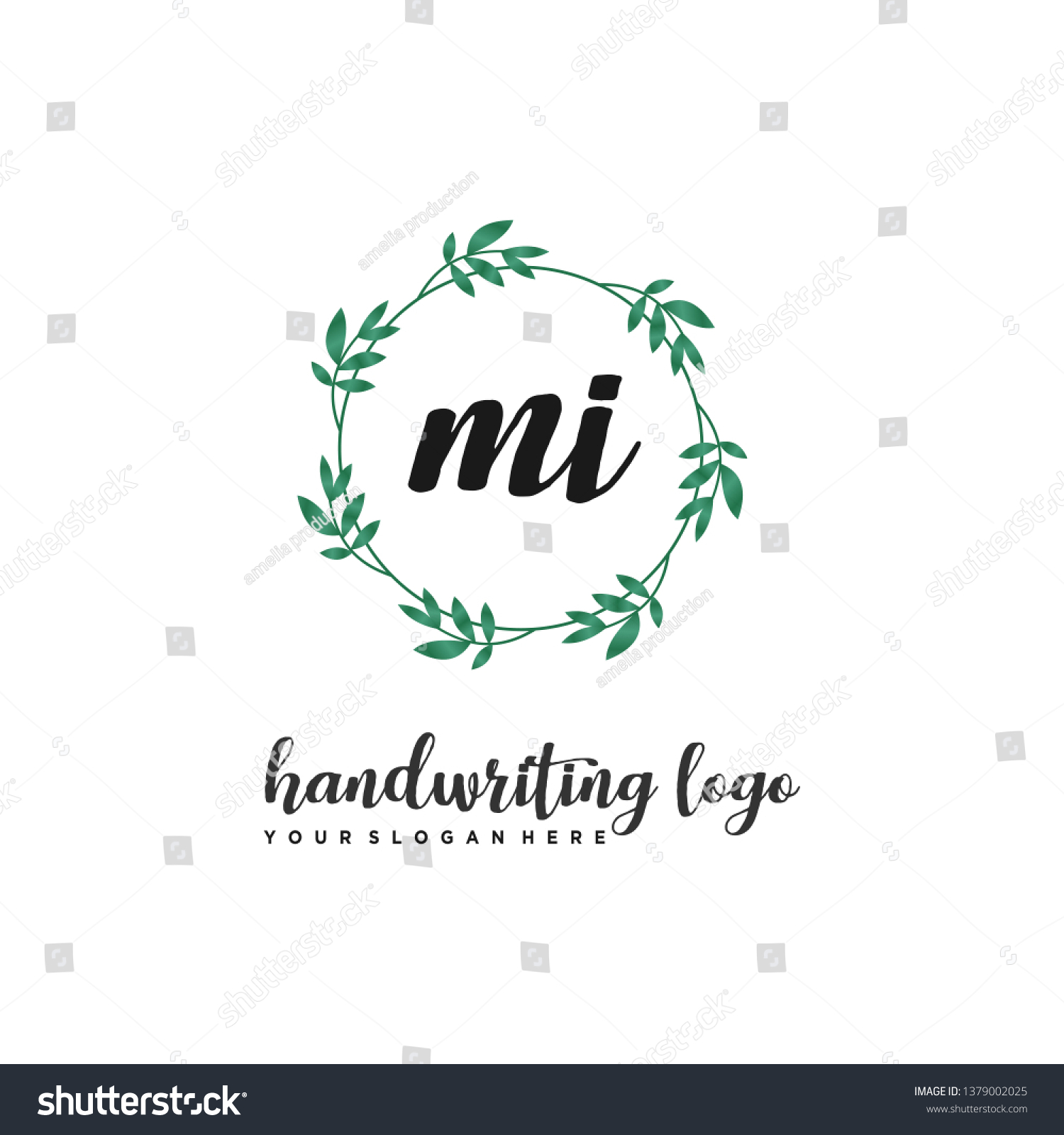 Initials Letter Mi Handwriting Logo Vector Stock Vector (Royalty Free ...