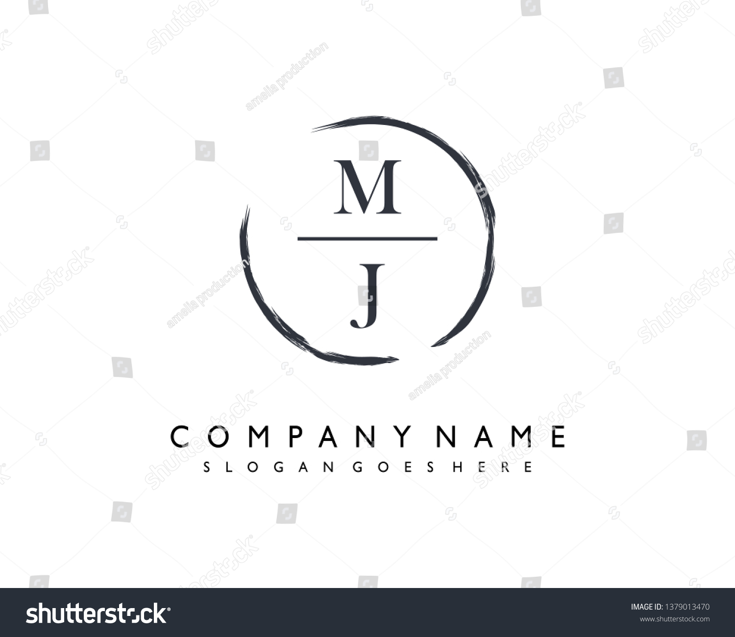 Initials Letter Mj Handwriting Logo Vector Stock Vector (Royalty Free ...