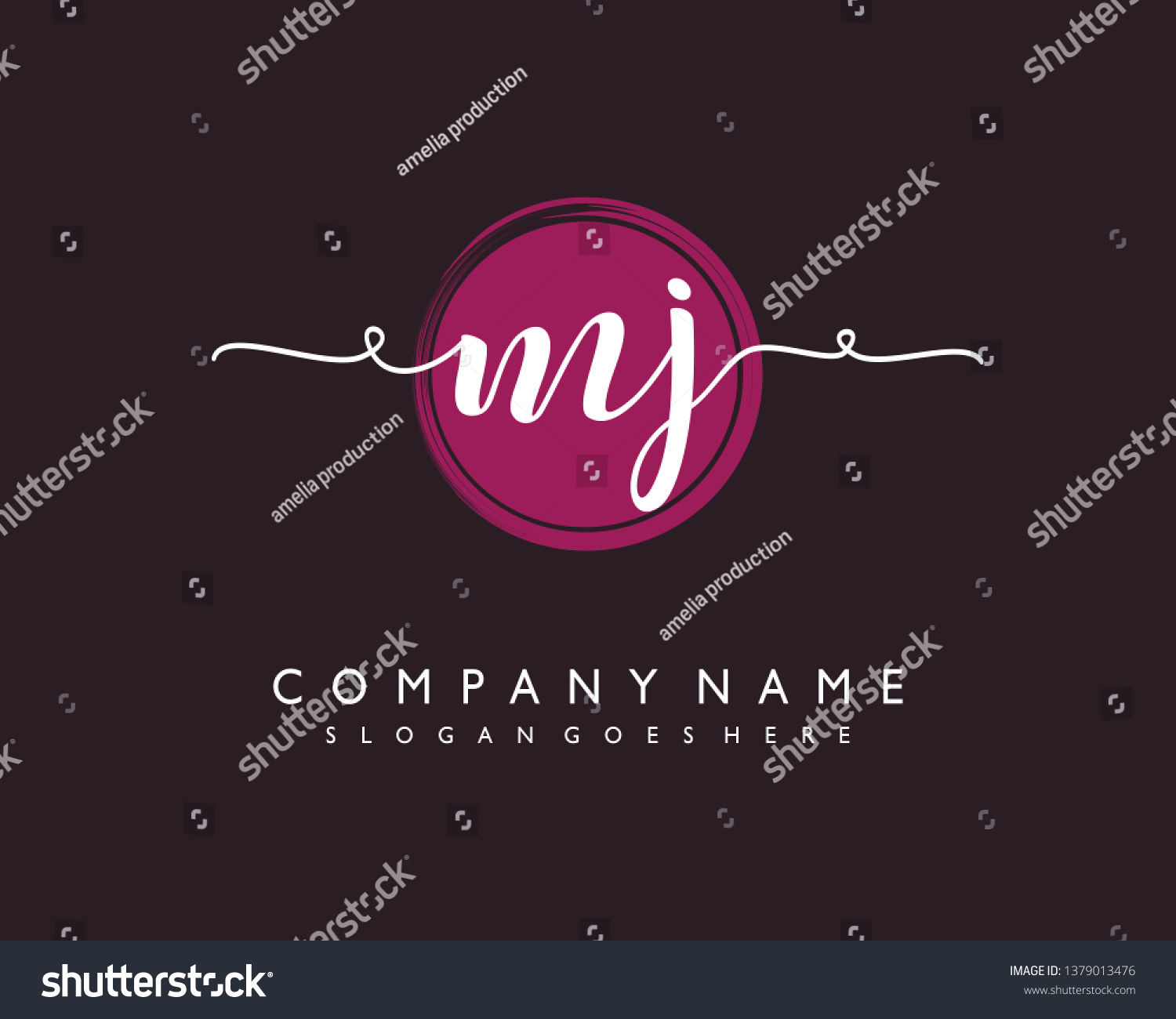 Initials Letter Mj Handwriting Logo Vector Stock Vector (Royalty Free ...