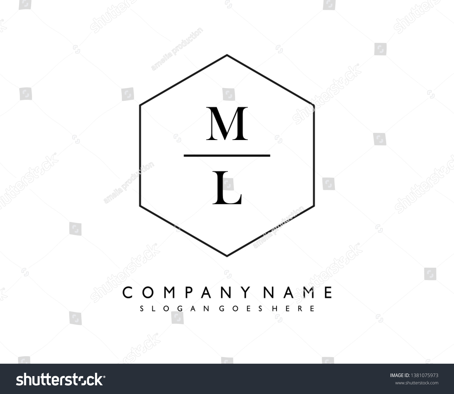 Initials Letter Ml Handwriting Logo Vector Stock Vector (Royalty Free ...