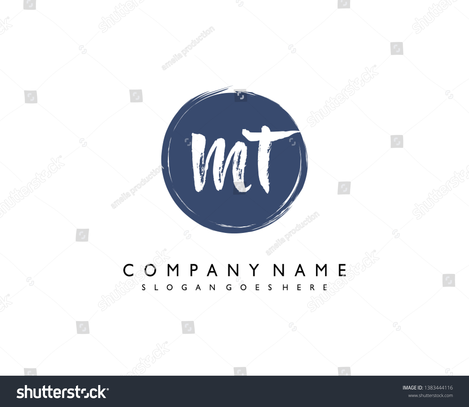 Initials Letter Mt Handwriting Logo Vector Stock Vector (Royalty Free ...