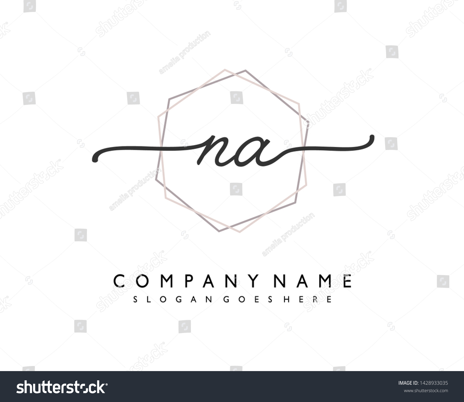Initials Letter Na Handwriting Logo Vector Stock Vector (Royalty Free ...