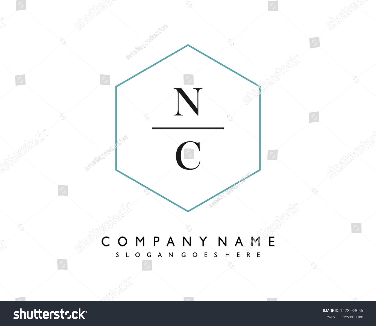Initials Letter Nc Handwriting Logo Vector Stock Vector (Royalty Free ...