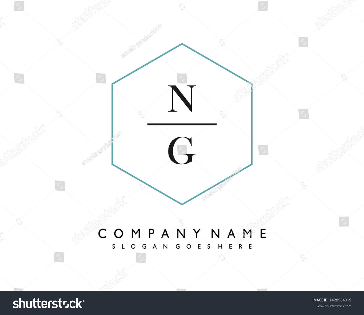 Initials Letter Ng Handwriting Logo Vector Stock Vector (Royalty Free ...