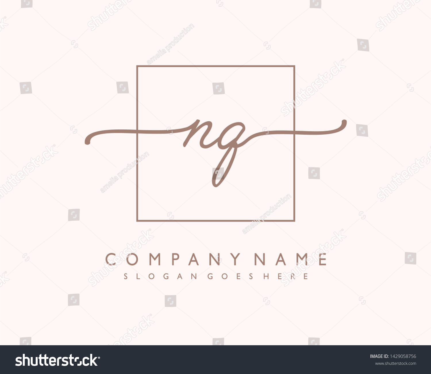 Initials Letter Nq Handwriting Logo Vector Stock Vector (Royalty Free ...