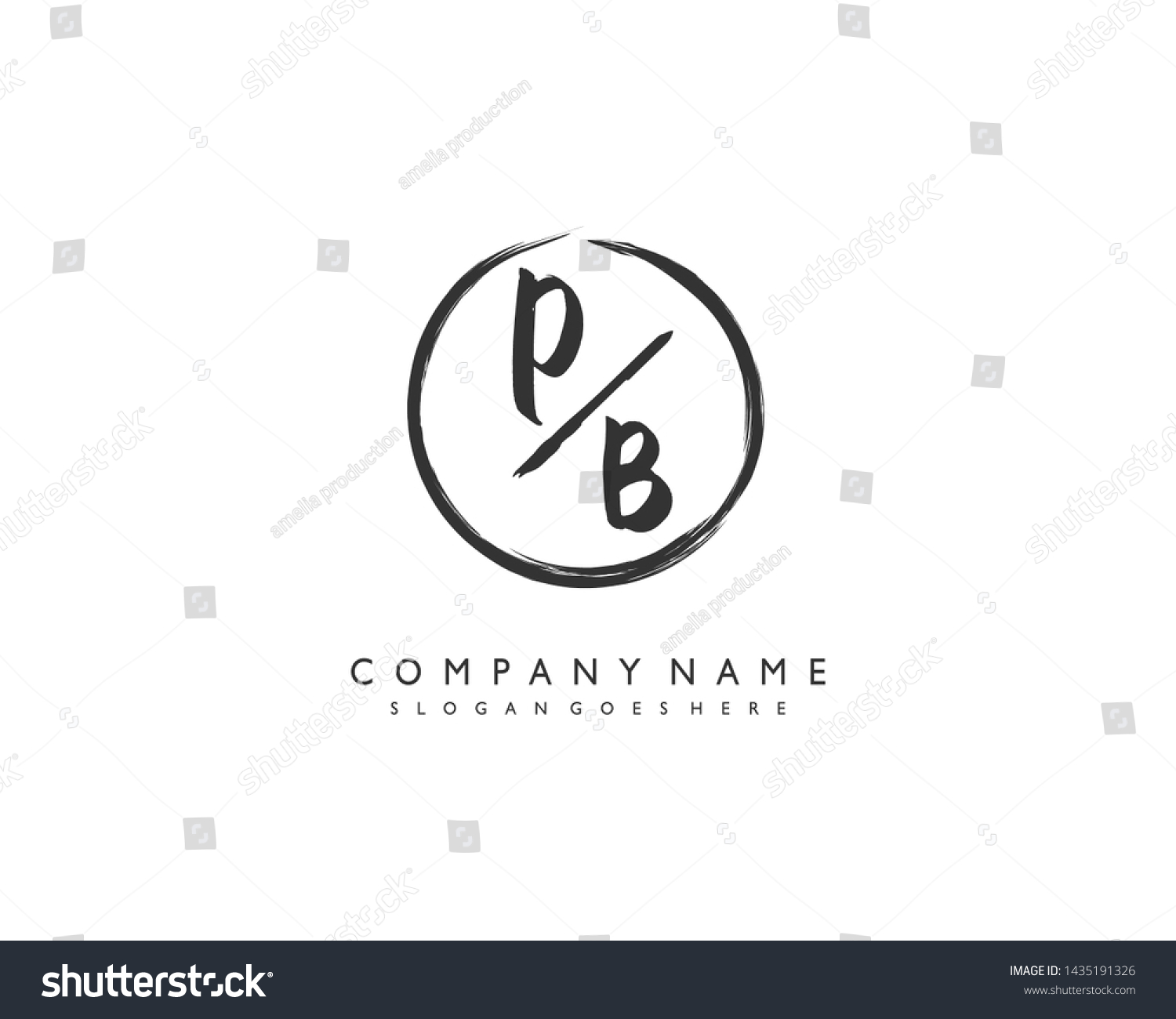 Initials Letter Pb Handwriting Logo Vector Stock Vector (Royalty Free ...