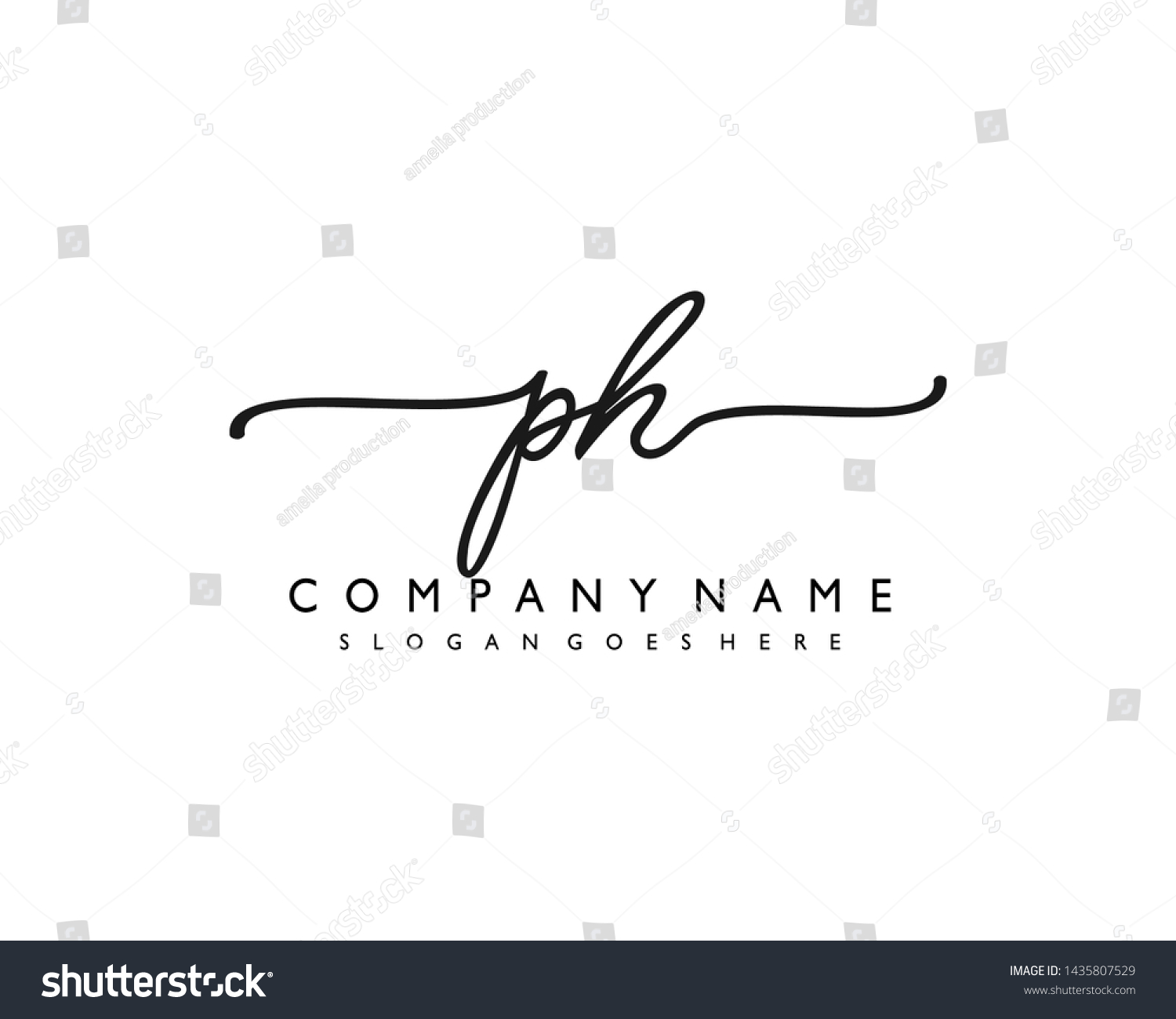 Initials Letter Ph Handwriting Logo Vector Stock Vector (Royalty Free ...