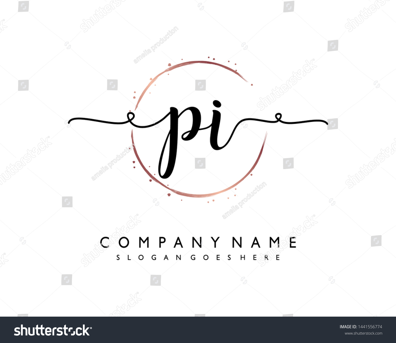 Initials Letter Pi Handwriting Logo Vector Stock Vector (Royalty Free ...