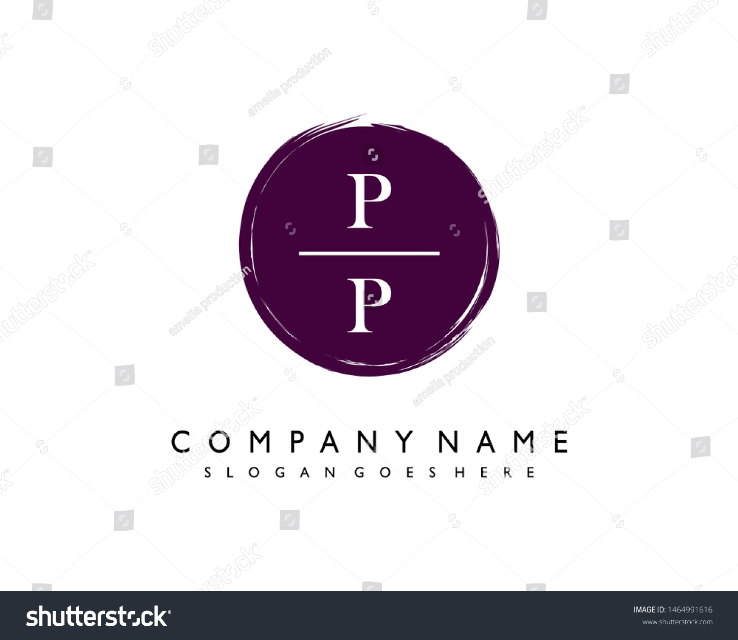 Initials Letter Pp Handwriting Logo Vector Stock Vector (Royalty Free ...