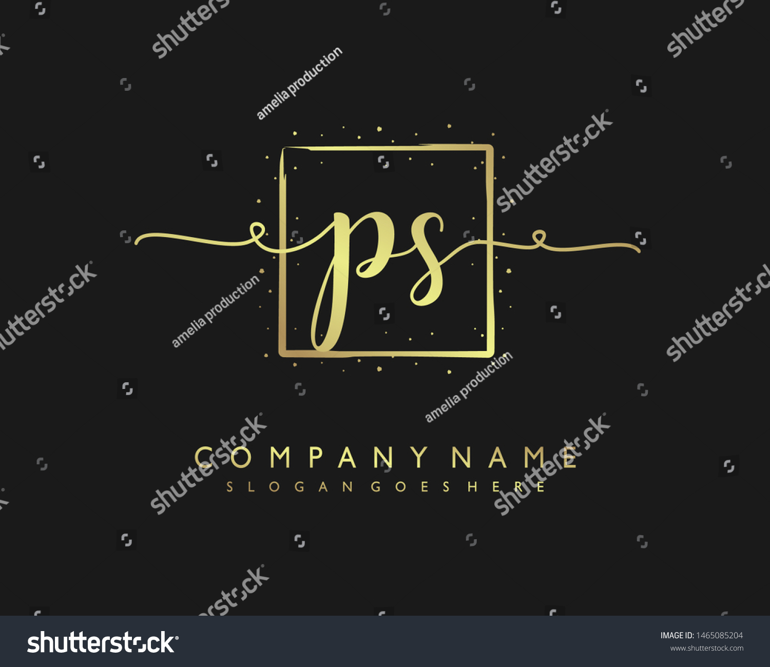 Initials Letter Ps Handwriting Logo Vector Stock Vector (Royalty Free ...
