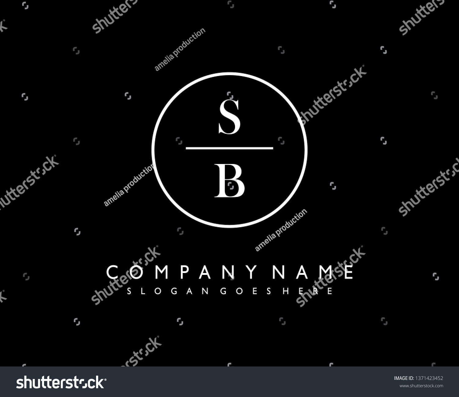 Initials Letter Sb Handwriting Logo Vector Stock Vector (Royalty Free ...