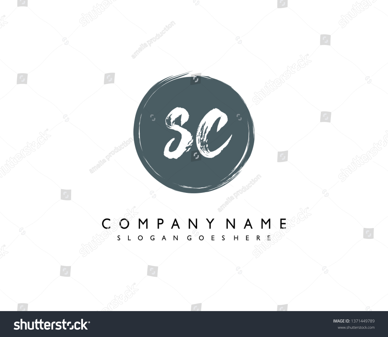 Initials Letter Sc Handwriting Logo Vector Stock Vector (Royalty Free ...