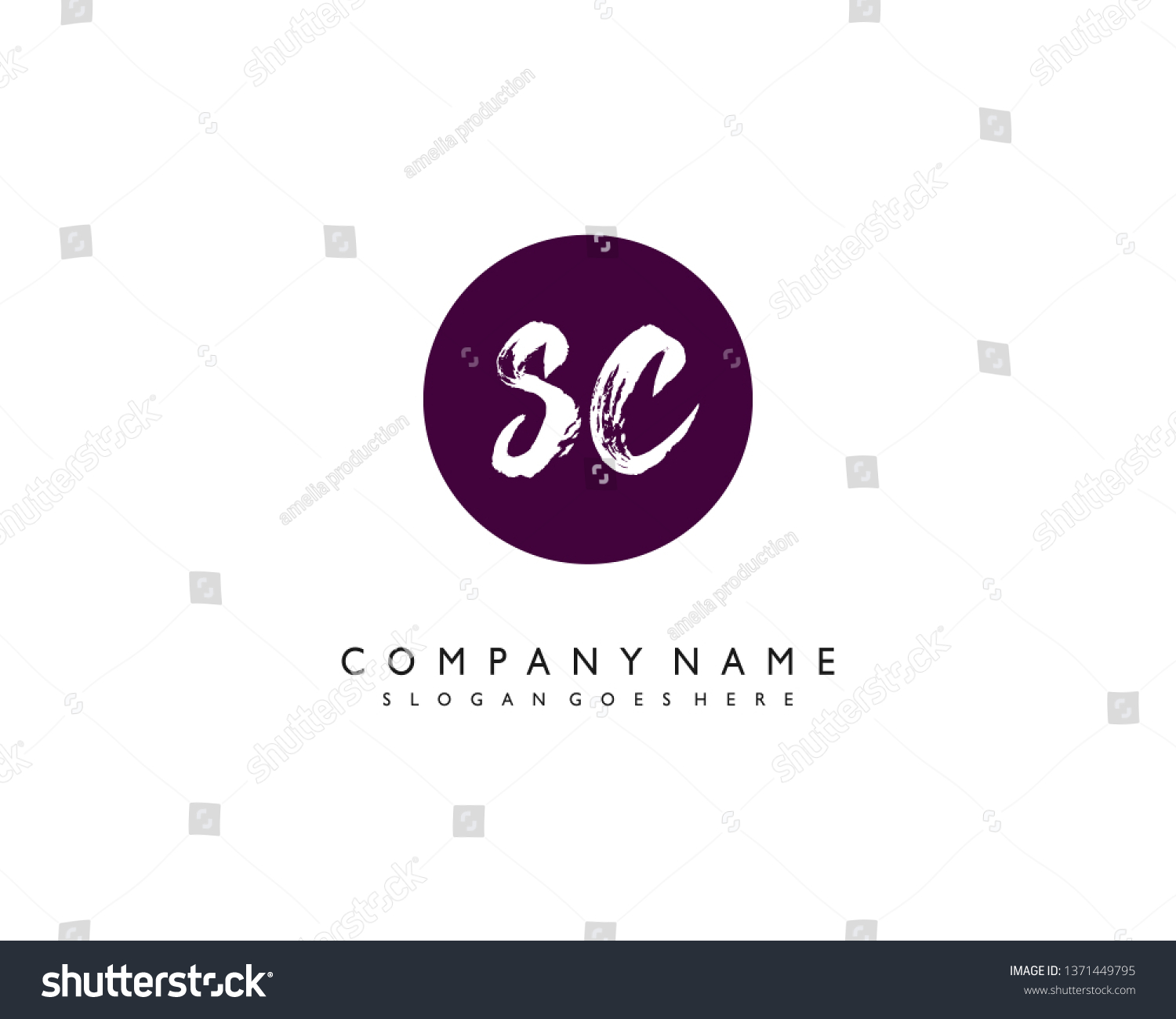 Initials Letter Sc Handwriting Logo Vector Stock Vector (Royalty Free ...
