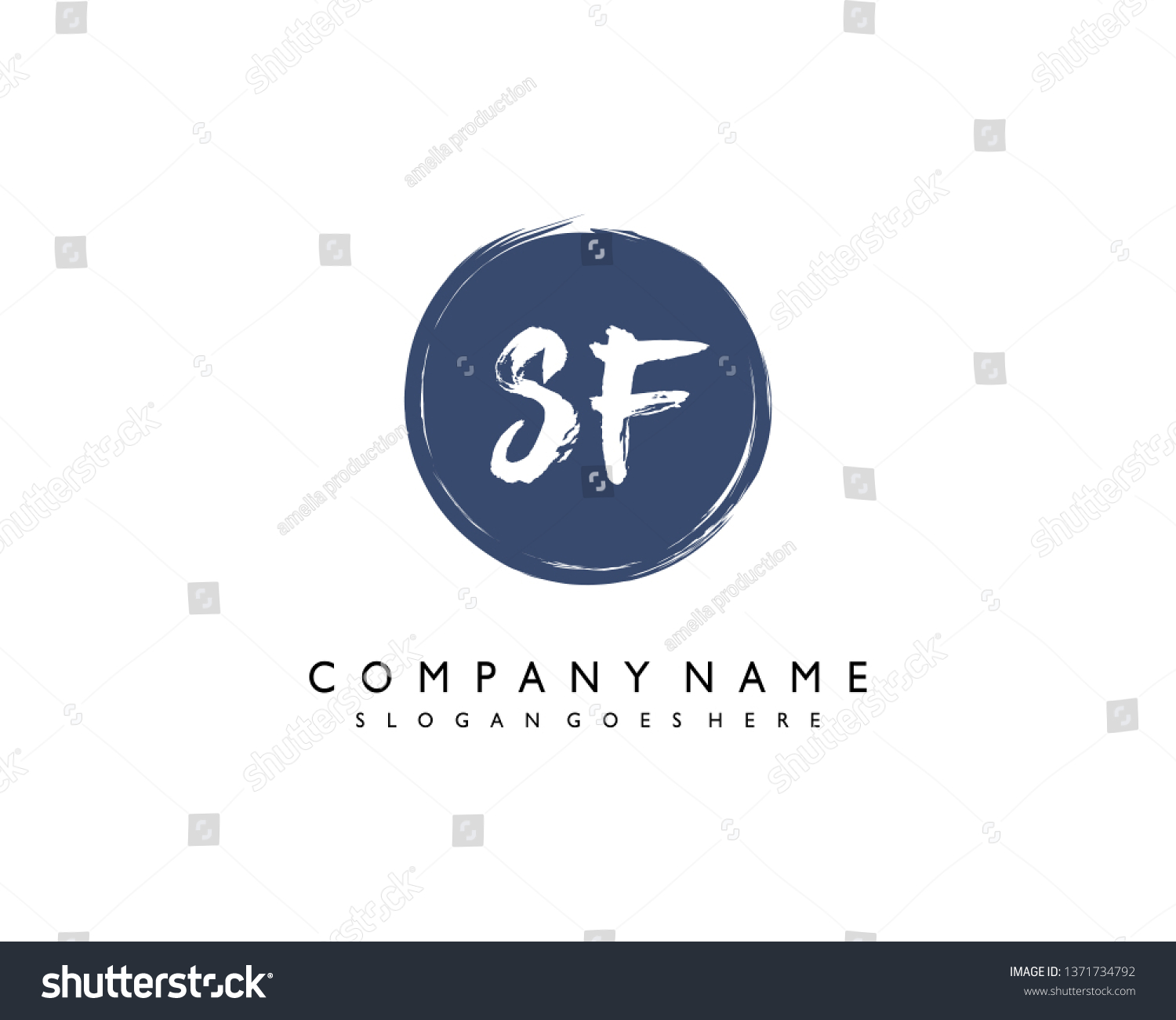 Initials Letter Sf Handwriting Logo Vector: vector de stock (libre de ...