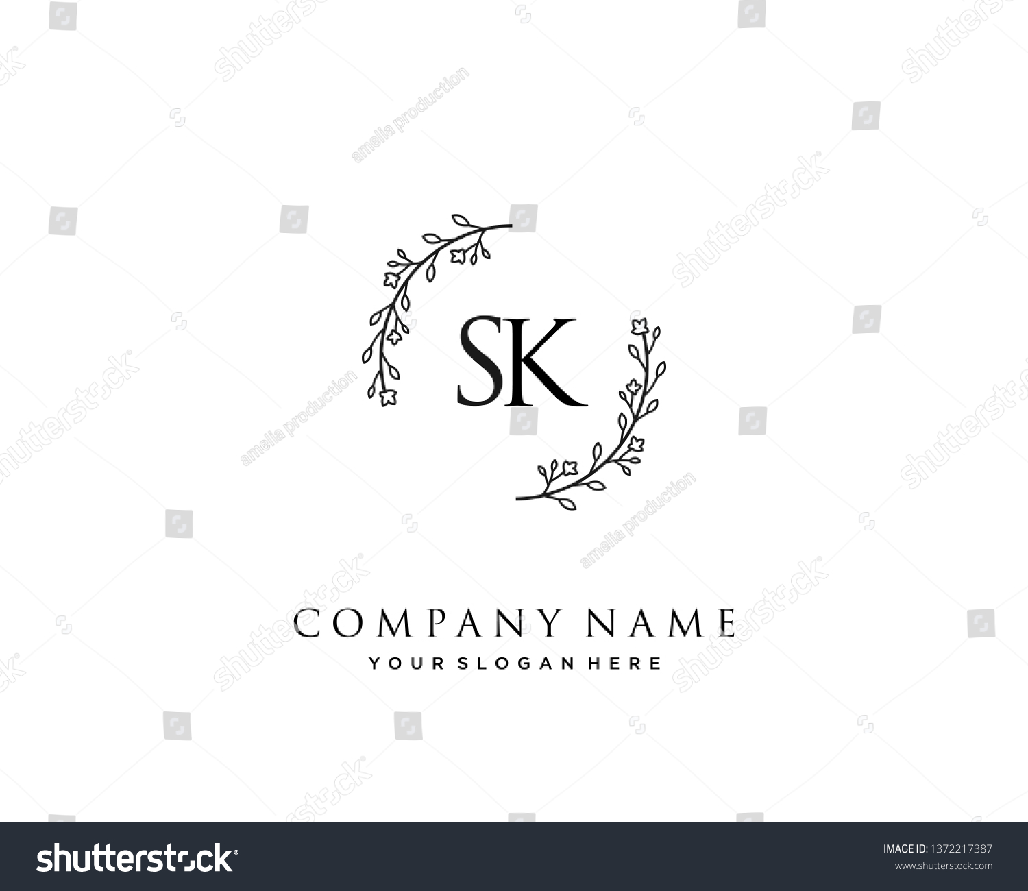 Initials Letter Sk Handwriting Logo Vector Stock Vector (Royalty Free ...