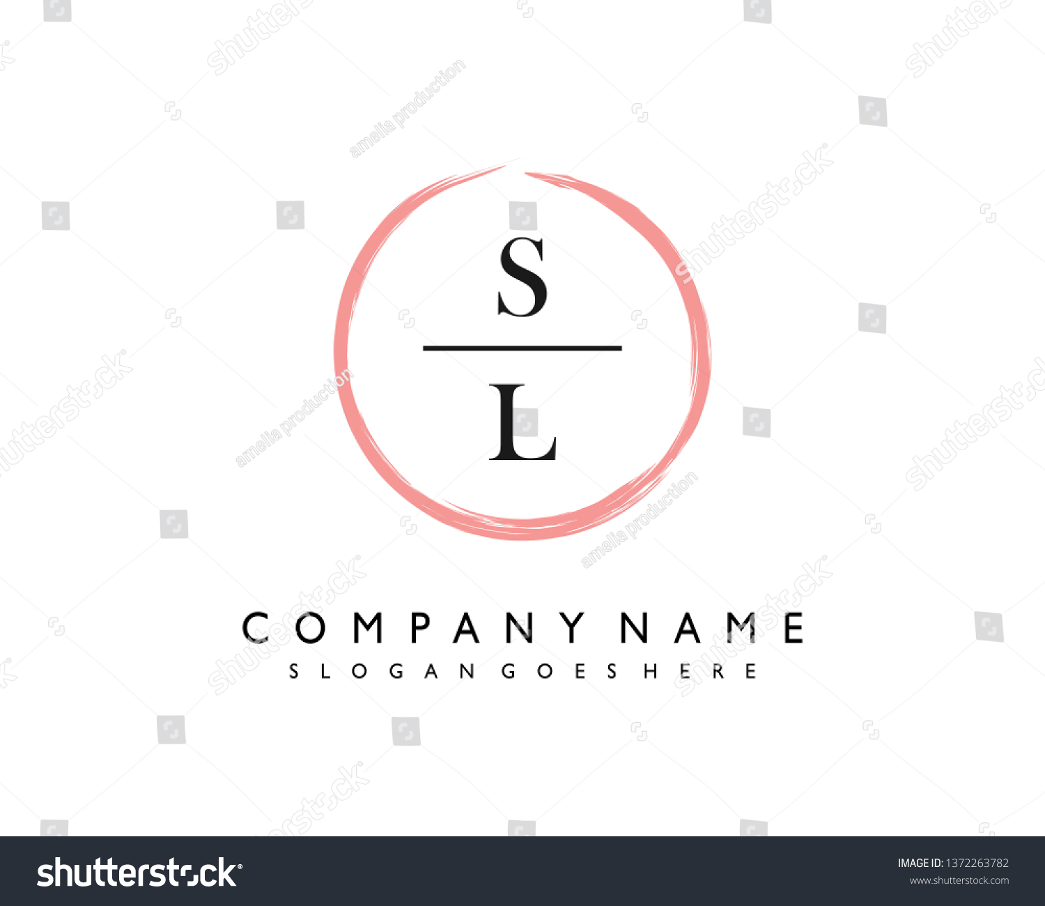 Initials Letter Sl Handwriting Logo Vector Stock Vector (Royalty Free ...