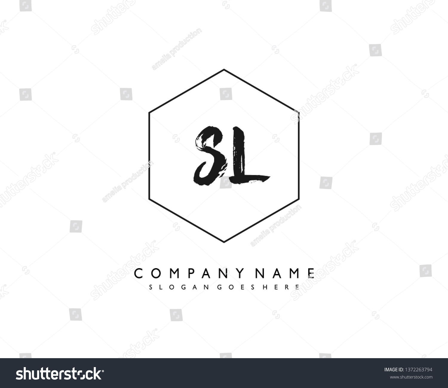 Initials Letter Sl Handwriting Logo Vector Stock Vector (Royalty Free ...