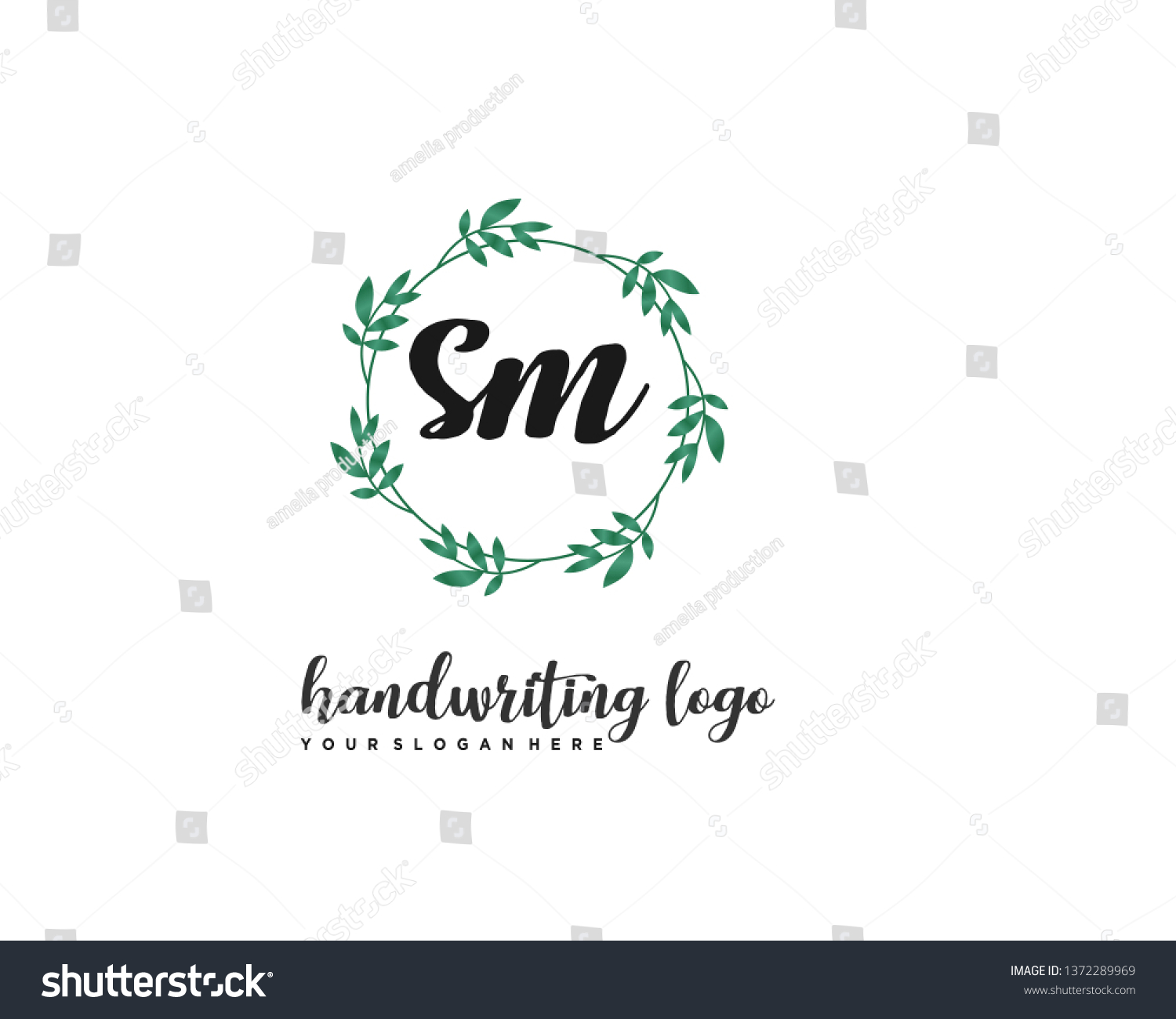 Initials Letter Sm Handwriting Logo Vector Stock Vector (Royalty Free ...
