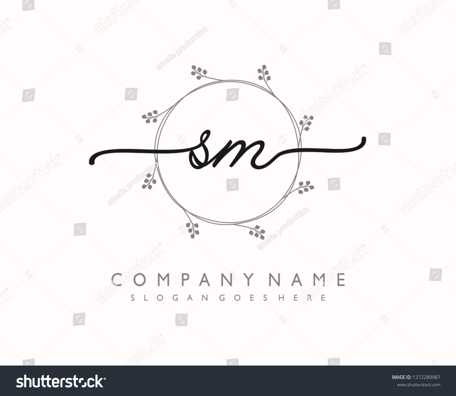 Initials Letter Sm Handwriting Logo Vector Stock Vector (Royalty Free ...