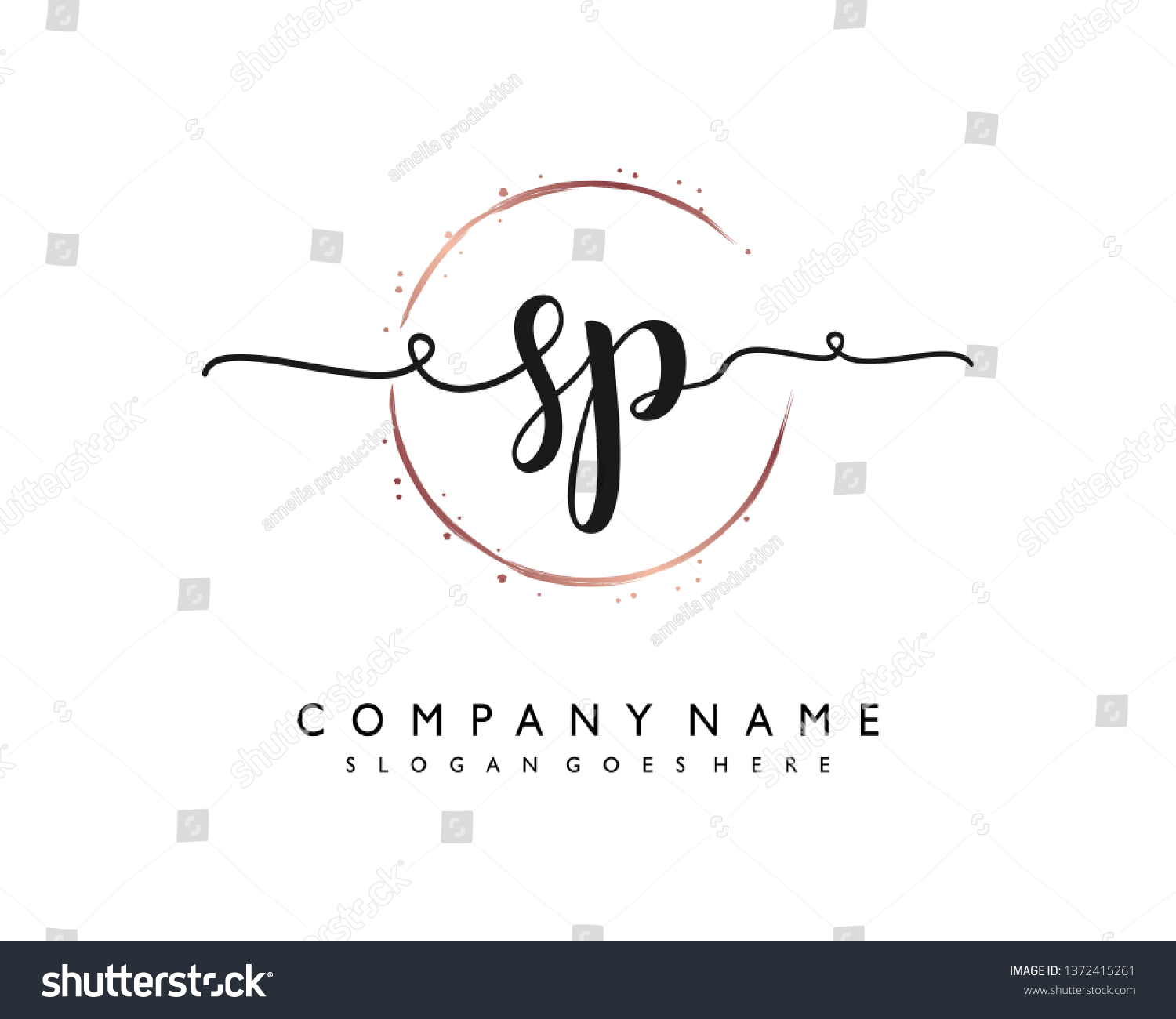 Initials Letter Sp Handwriting Logo Vector Stock Vector (Royalty Free ...