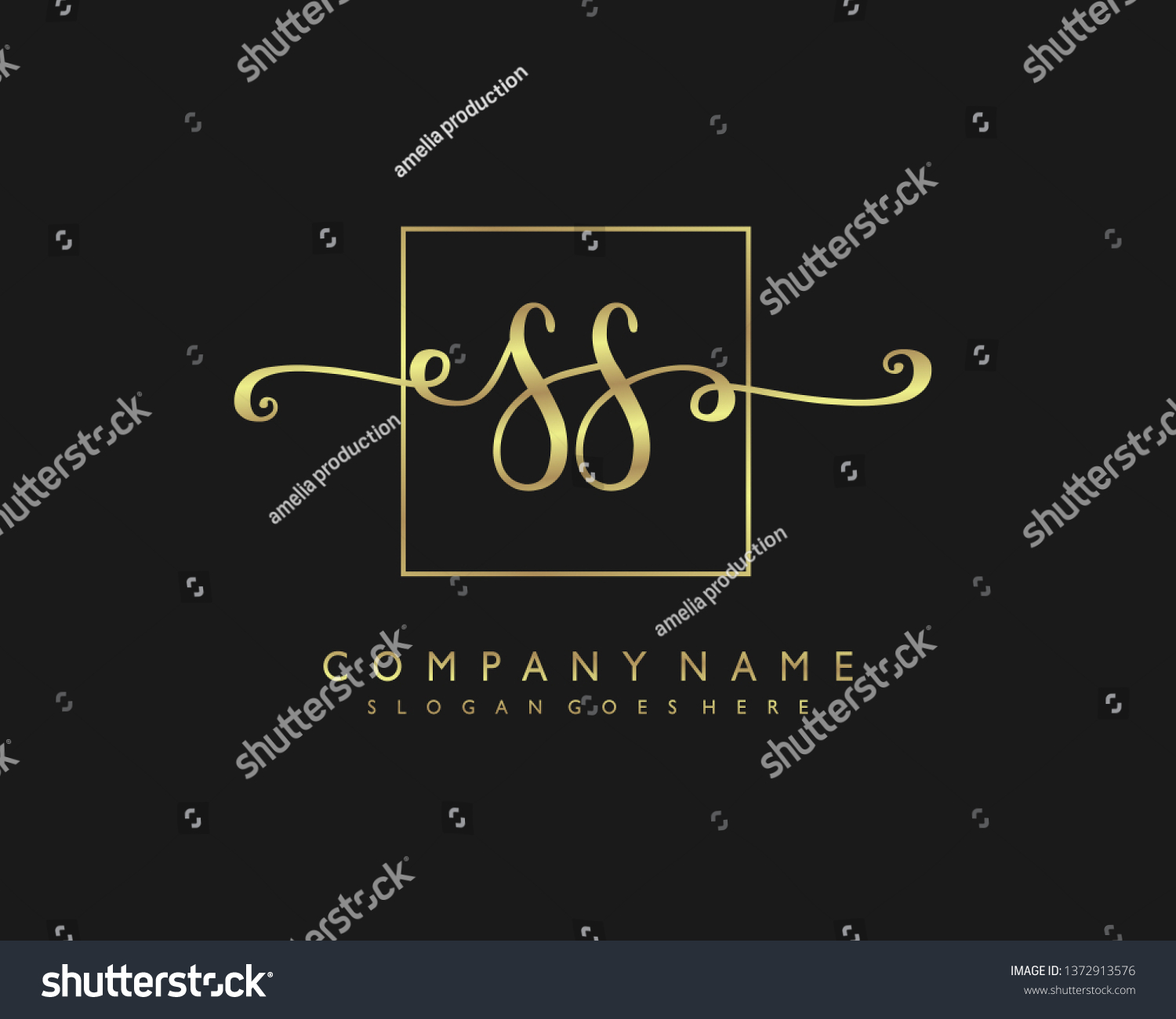 Initials Letter Ss Handwriting Logo Vector: เวกเตอร์สต็อก (ปลอดค่า ...