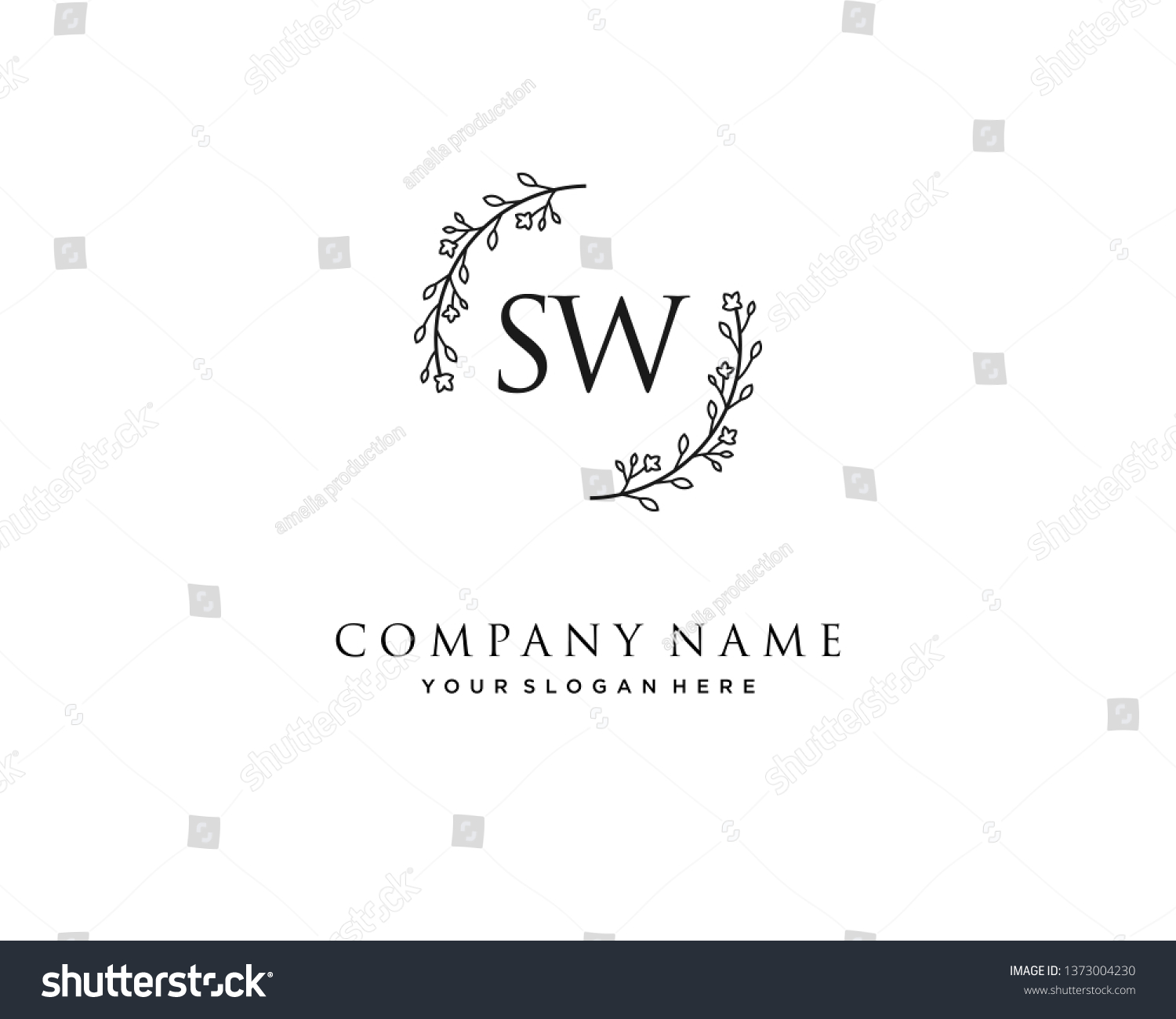 Initials Letter Sw Handwriting Logo Vector Stock Vector (Royalty Free ...