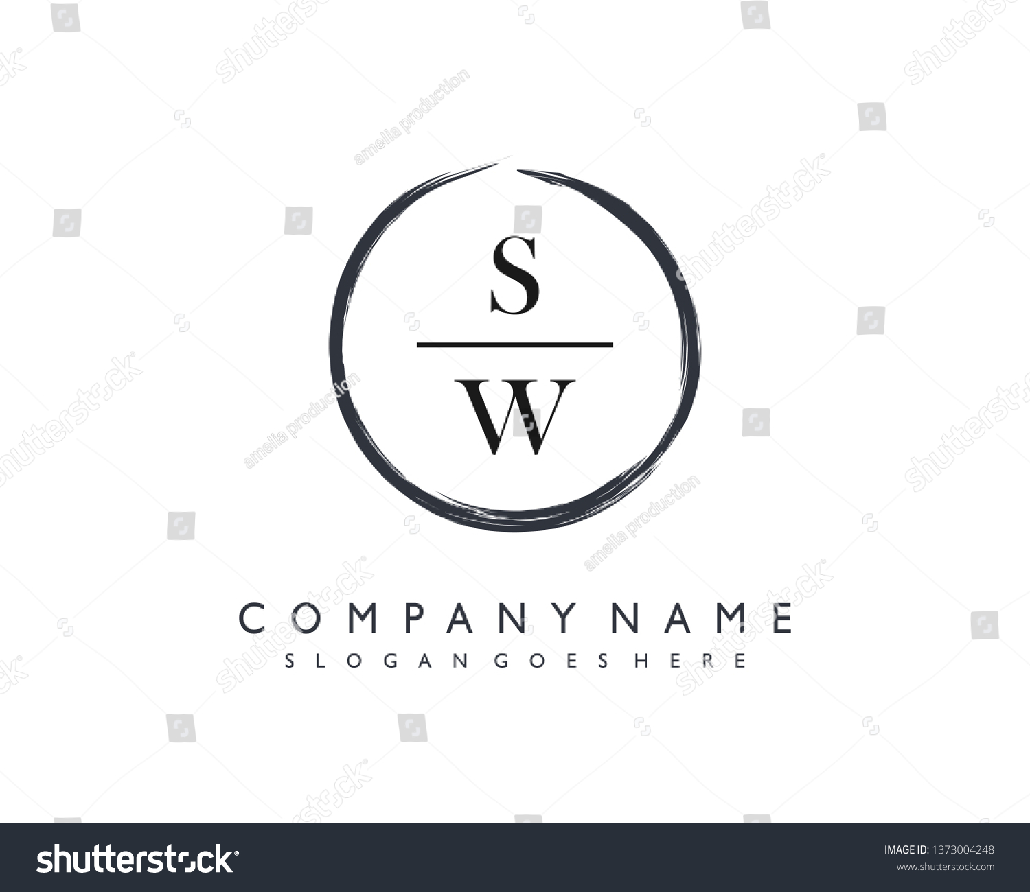 Initials Letter Sw Handwriting Logo Vector: เวกเตอร์สต็อก (ปลอดค่า ...