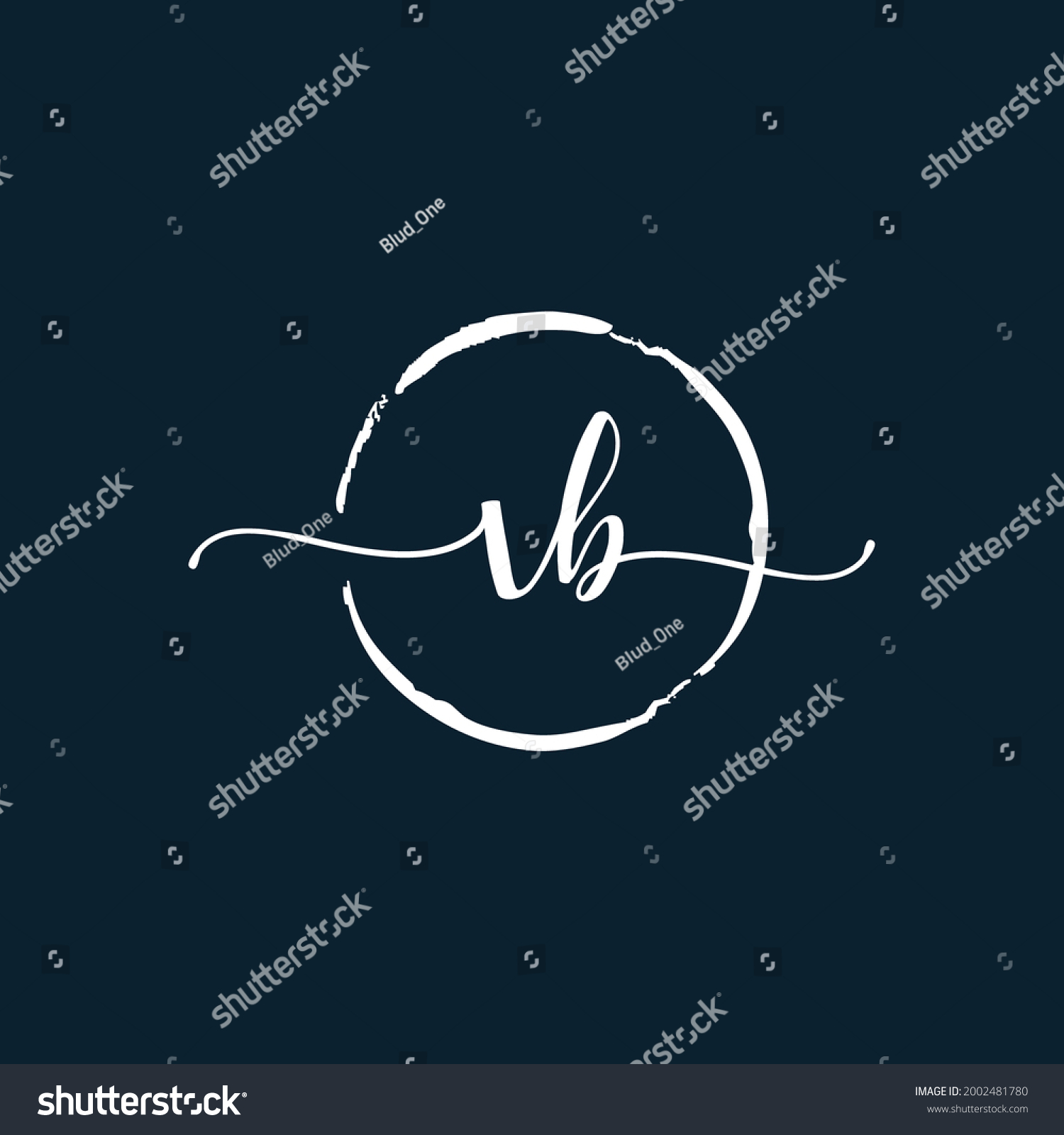 Initials Letter Vb Handwriting Logo Vector Stock Vector (Royalty Free ...