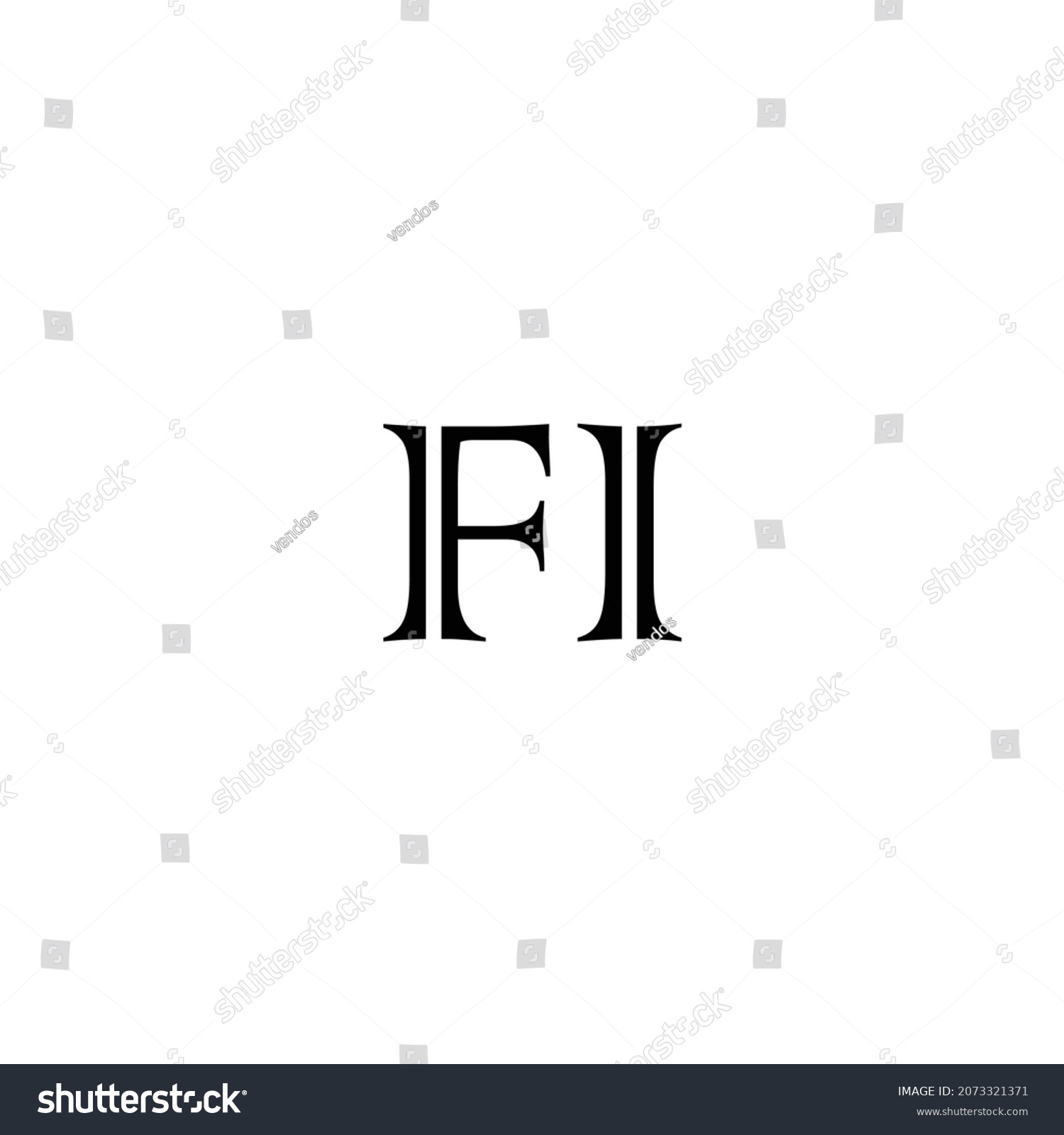 Initials Logo Fi Creative Illustration Design Stock Vector (Royalty ...