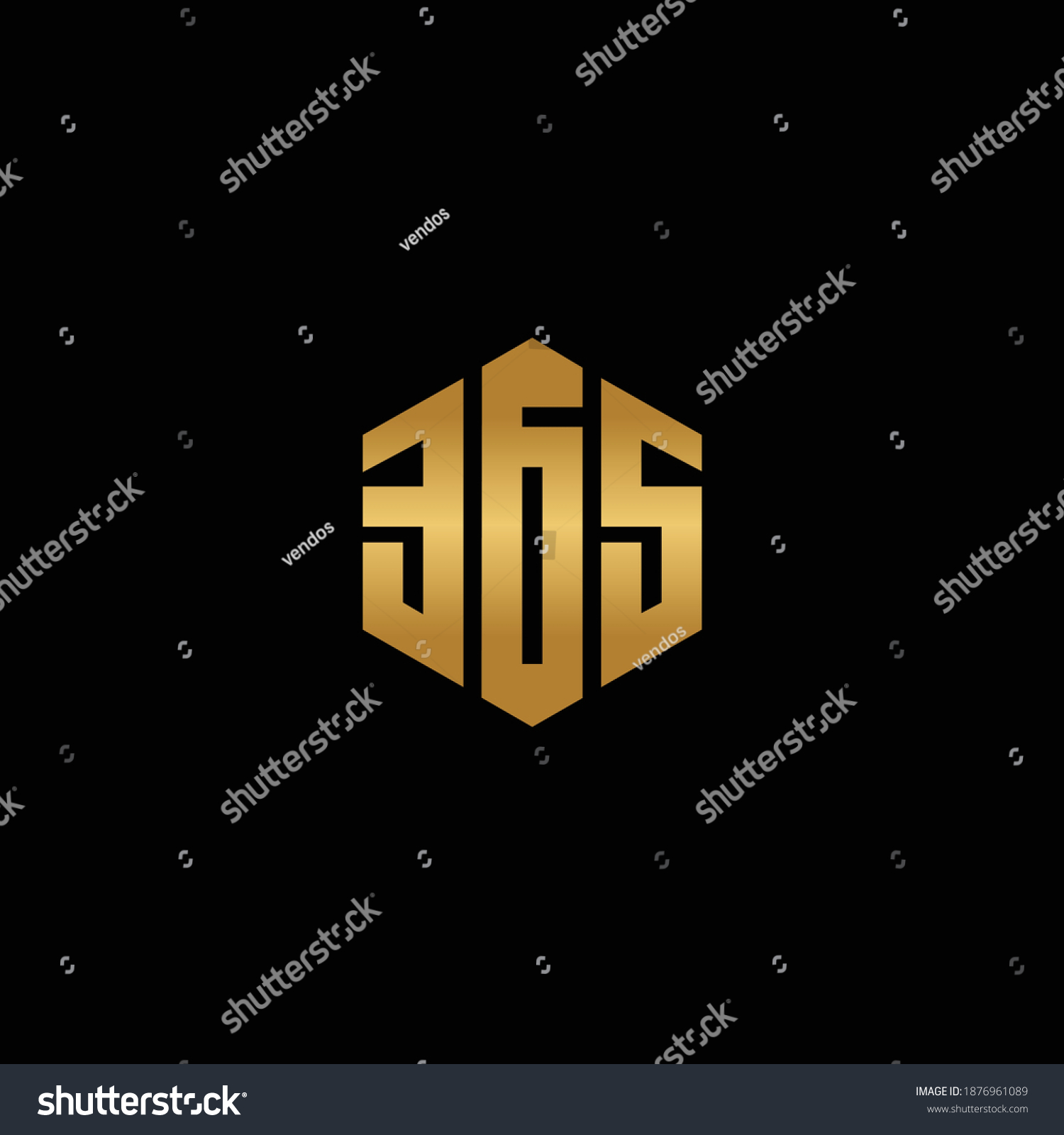 Initials 365 Logo Vector Vintage Gold Stock Vector (Royalty Free ...