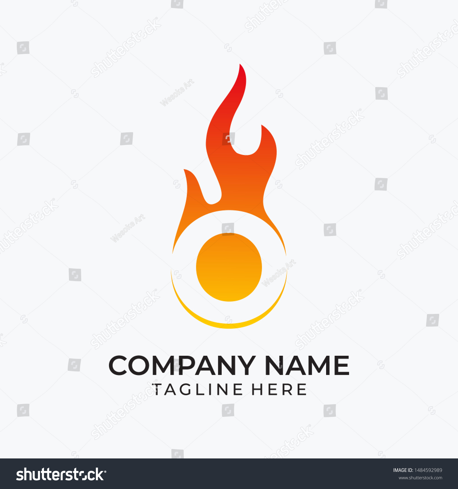 Initials O Letter Flame Logo Design Stock Vector (Royalty Free) 1484592989