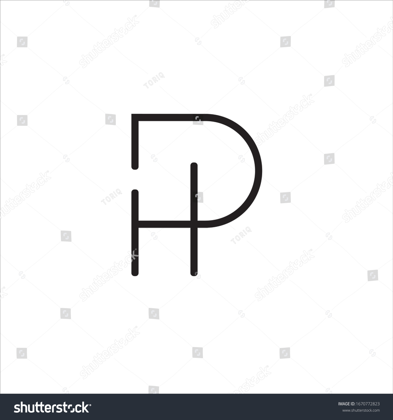 Initials P Logo Design Initial H Stock Vector (Royalty Free) 1670772823