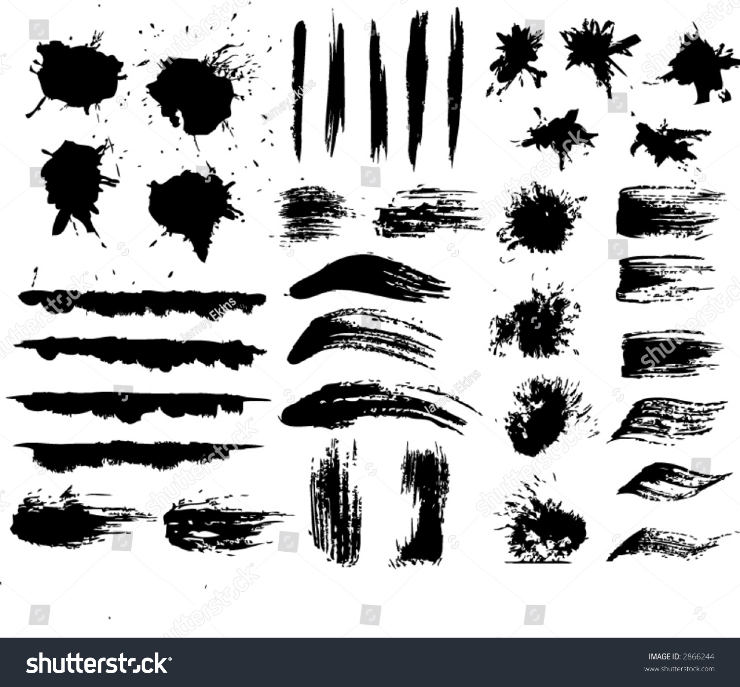 Ink Brush Strokes Fully Scalable Vector Stock Vector Royalty Free 2866244