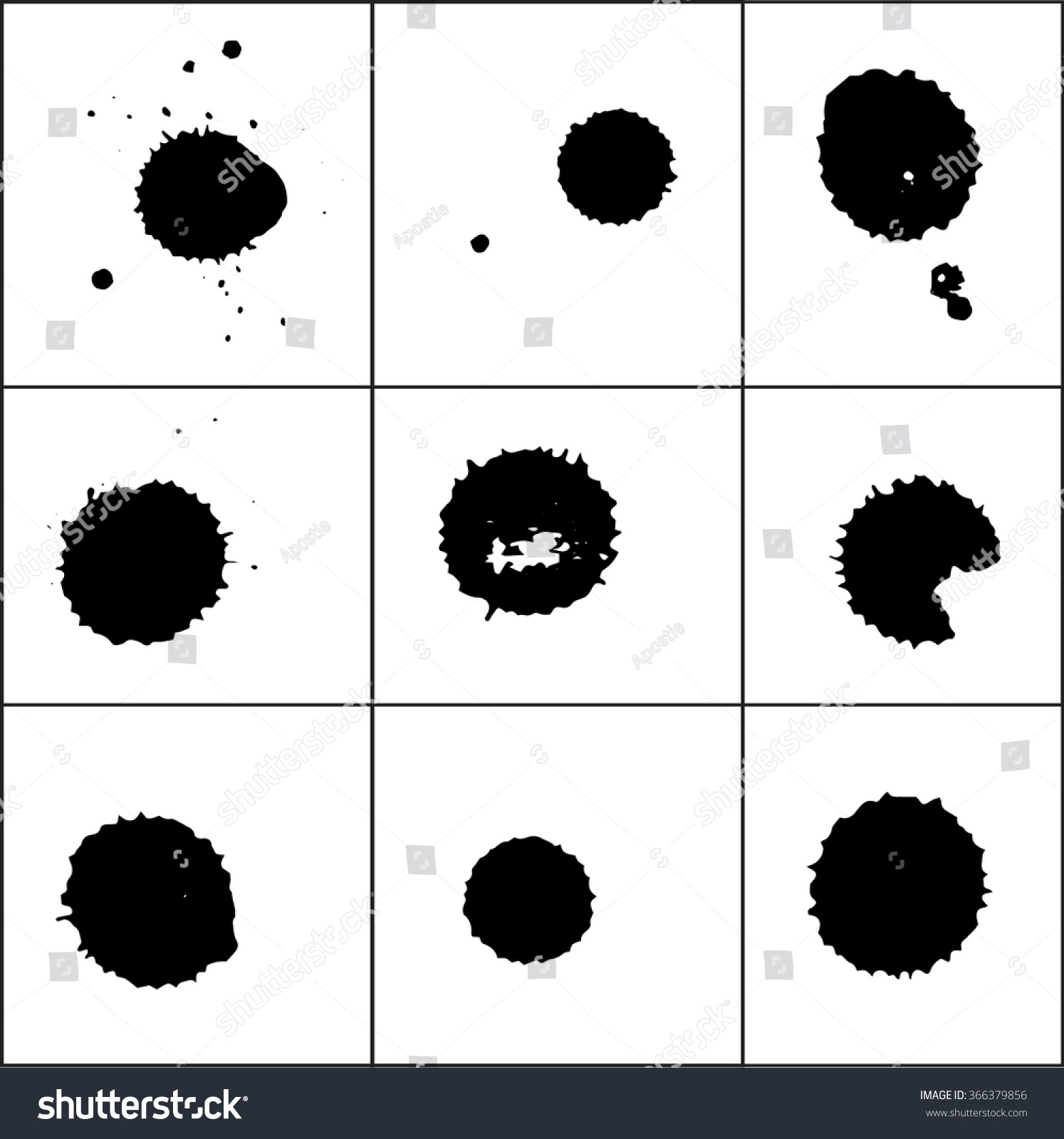 Ink Blot Vector Art Stock Vector Stock Vector 366379856 - Shutterstock