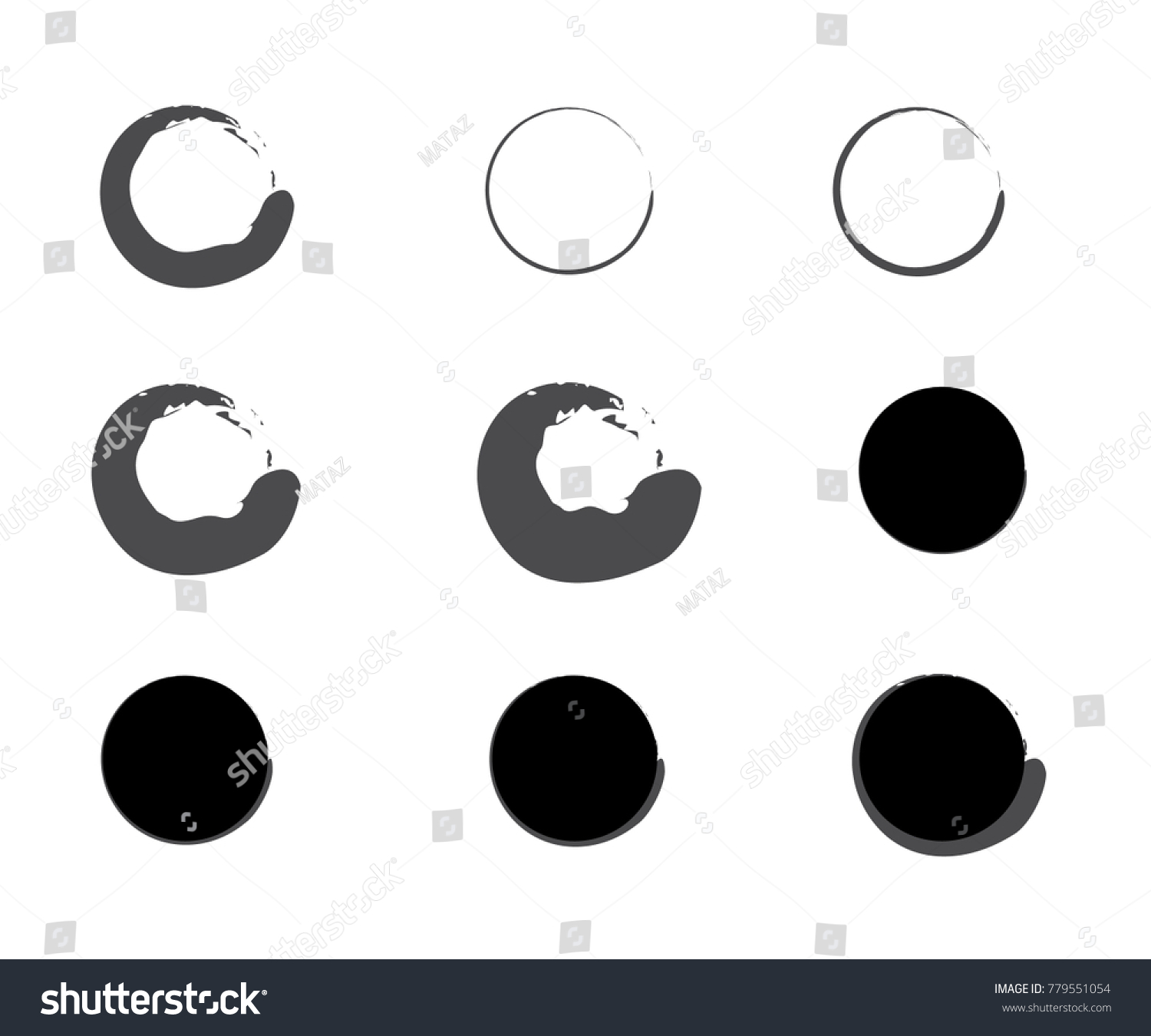 Ink Brush Circle Grunge Style Border Stock Vector (Royalty Free) 779551054