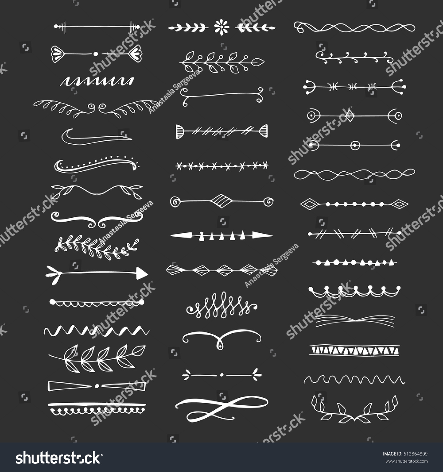 Ink Dividers Line Borders Laurel Design Stock Vector (Royalty Free ...