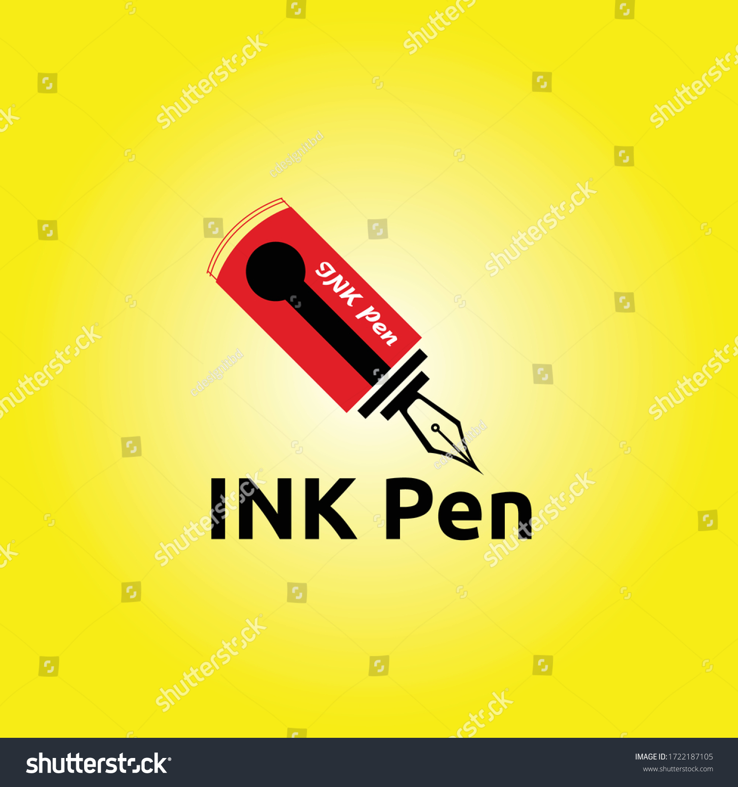 Ink Pen Logo Design Fully Vector Stock Vector (Royalty Free) 1722187105 ...