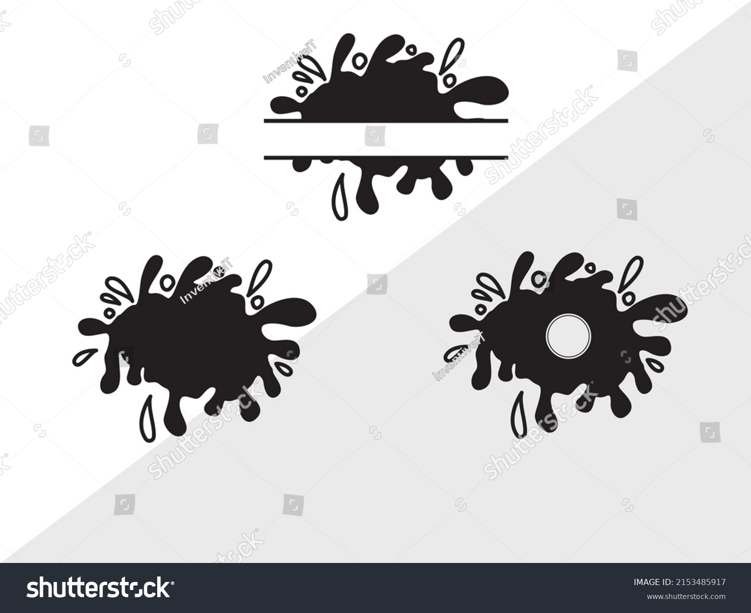 Ink Splatter Monogram Printable Vector Illustration Stock Vector ...