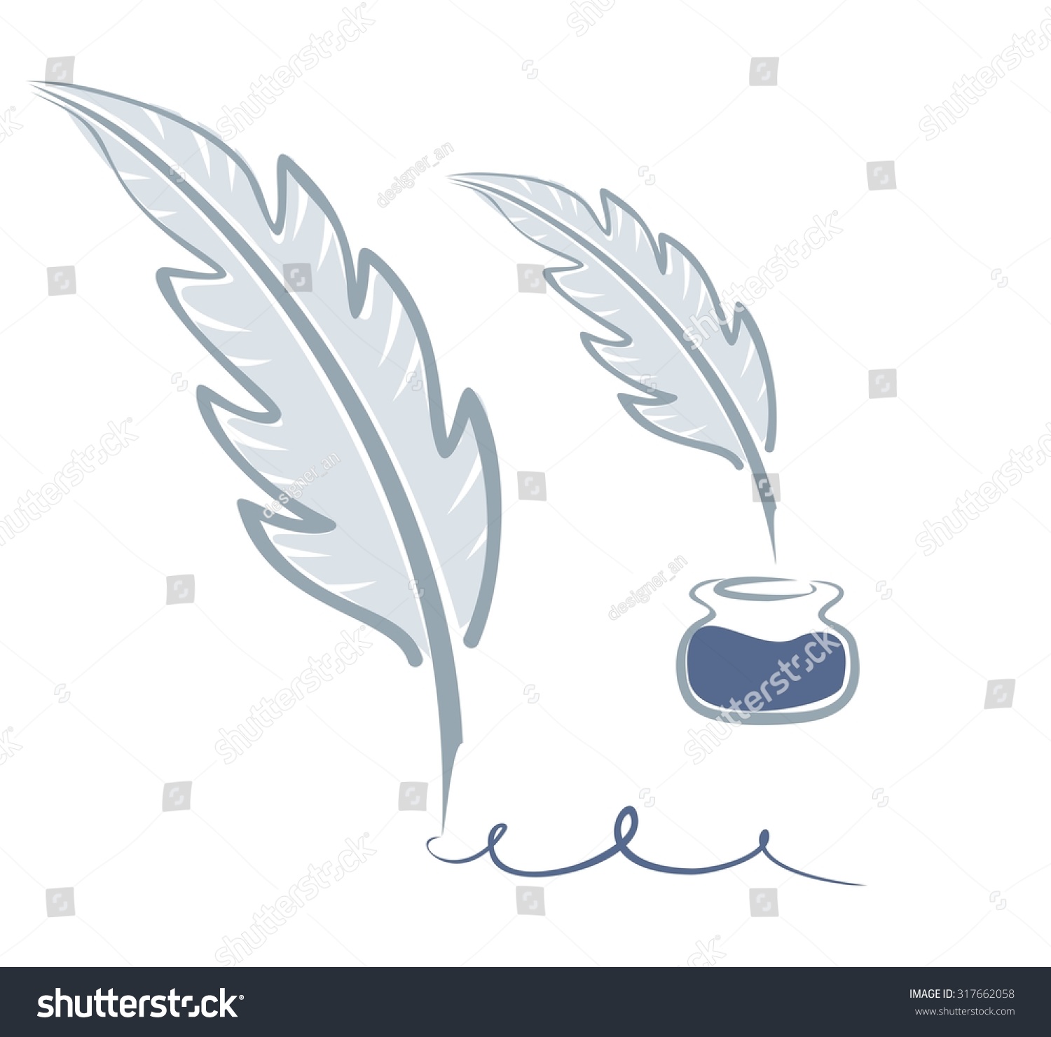 Ink Feather Stock Vector 317662058 - Shutterstock