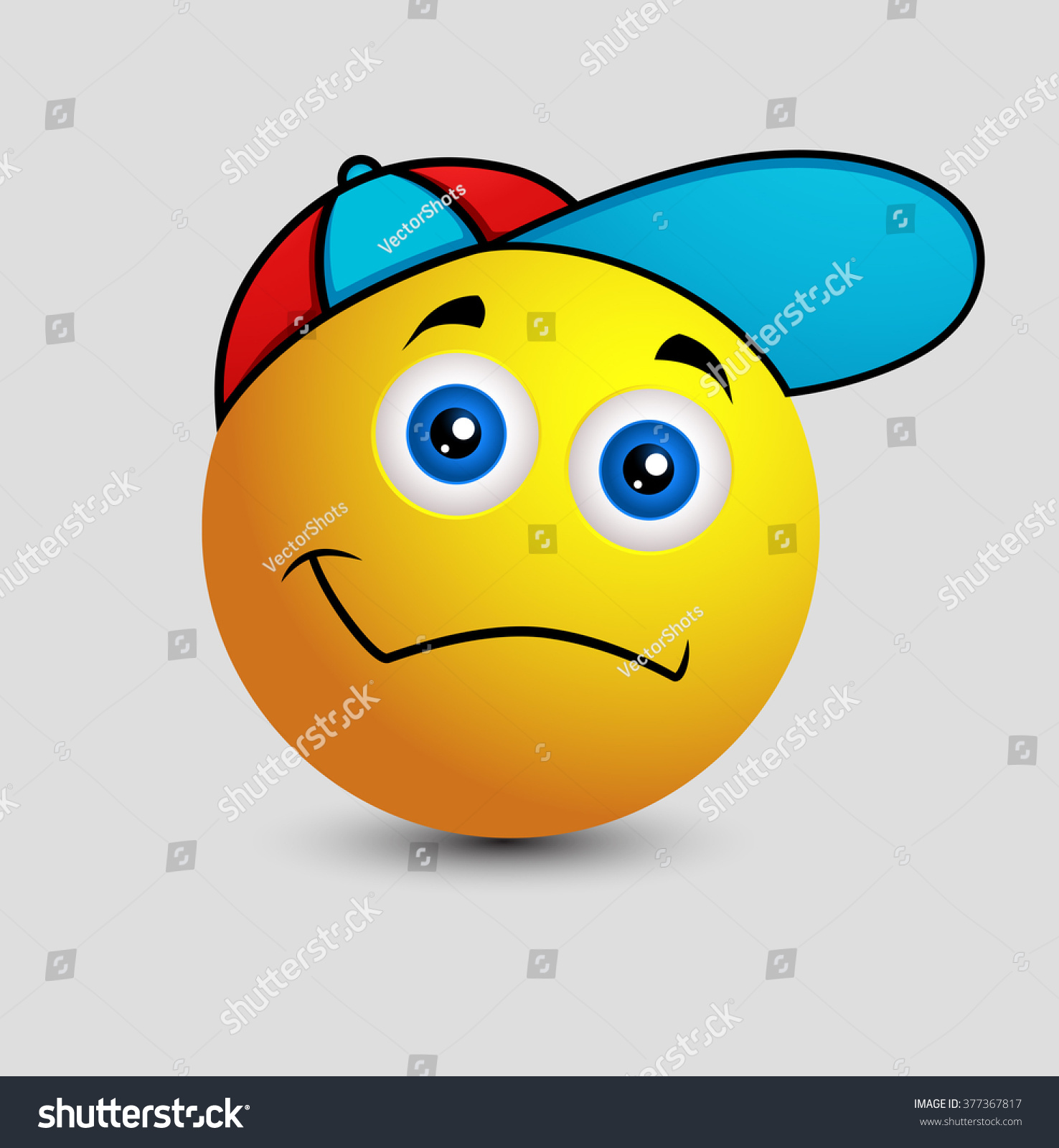 Innocent Smiley Cool Cap Stock Vector 377367817 - Shutterstock