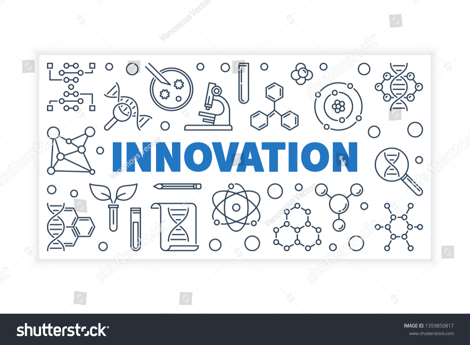 Innovation Science Concept Outline Horizontal Banner Stock Vector ... Innovation Science Concept Outline Horizontal Banner Stock Vector ...