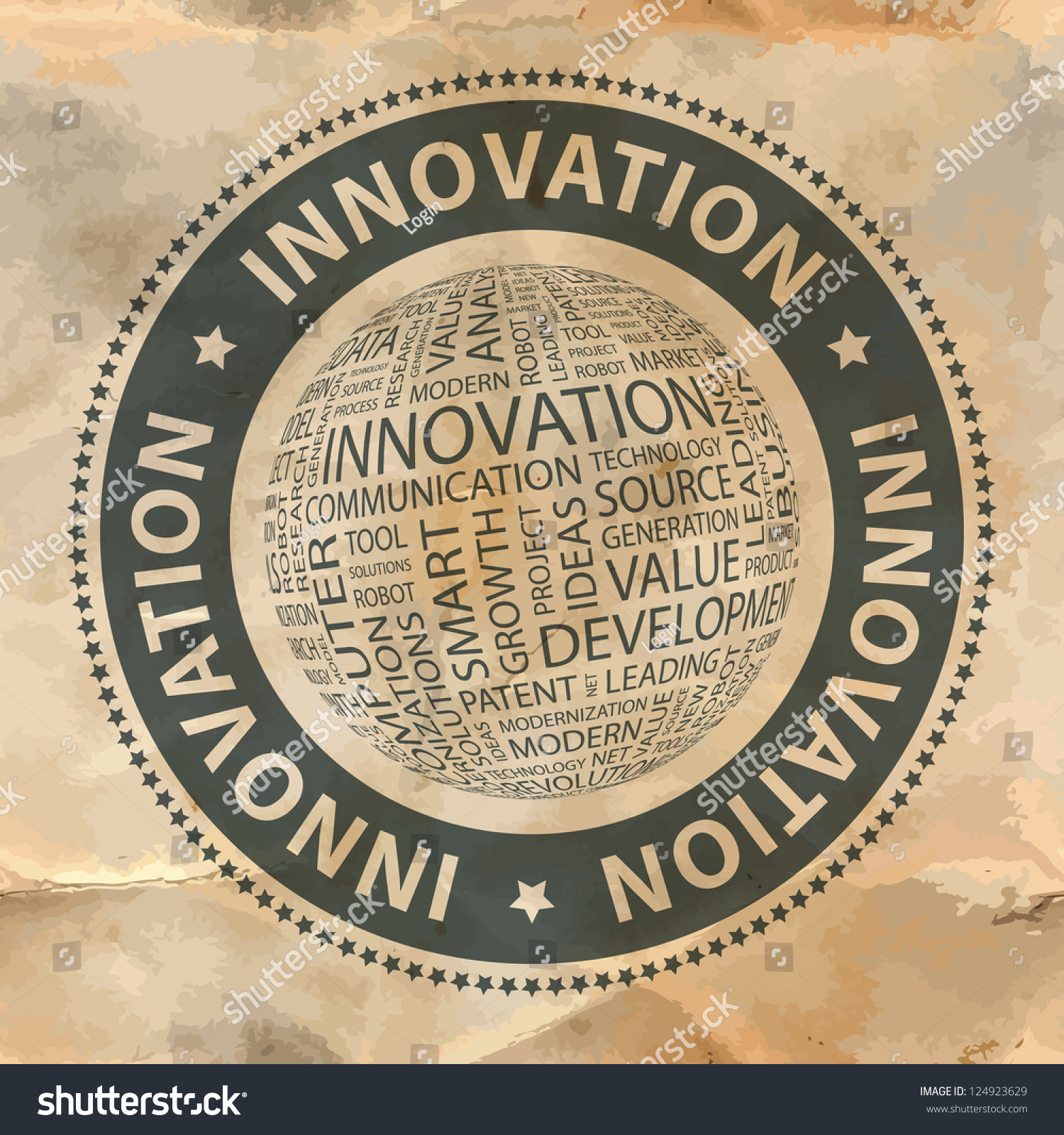 INNOVACIÓN. Sello vectorial. collage de palabras.: vector de stock ...
