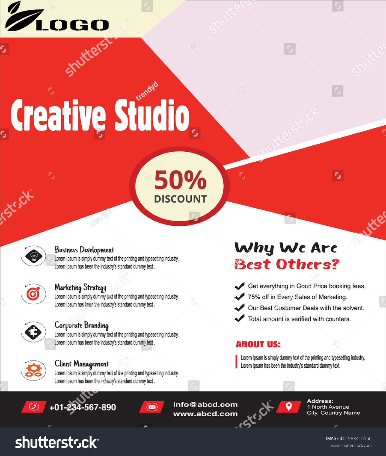 Innovative Creative Studio Business Development Flyer Stock Vector ...