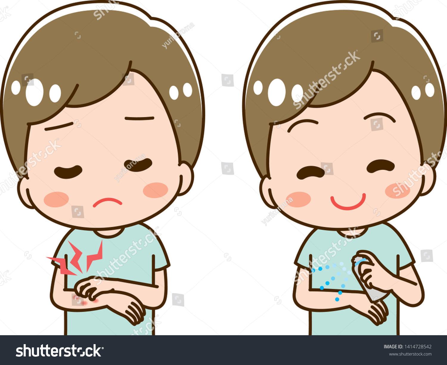 Insect Bites Boy Illustration Set Stock Vector (Royalty Free ...