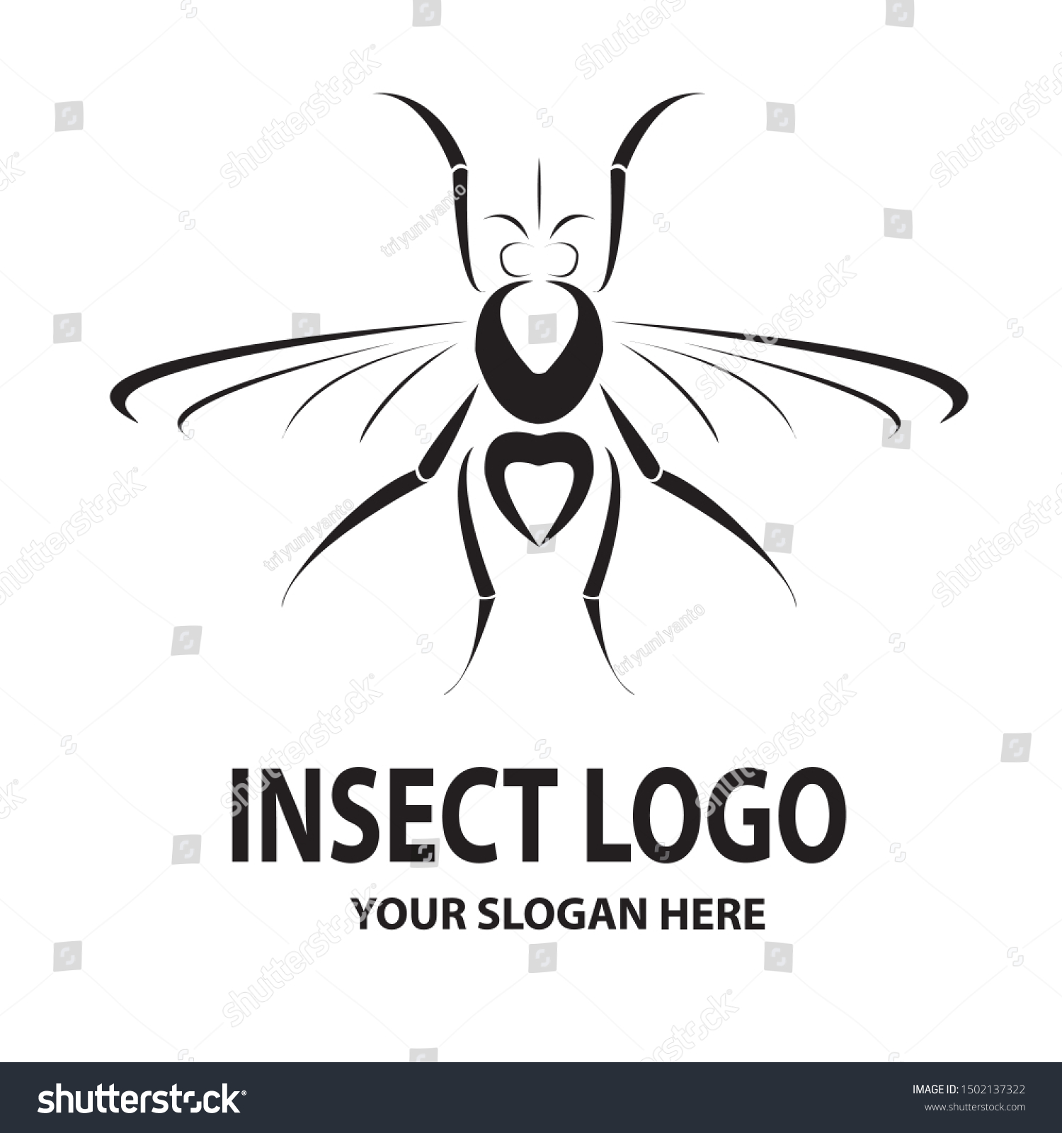 Insect Logo Design Vector Template Insect Stock Vector (Royalty Free ...