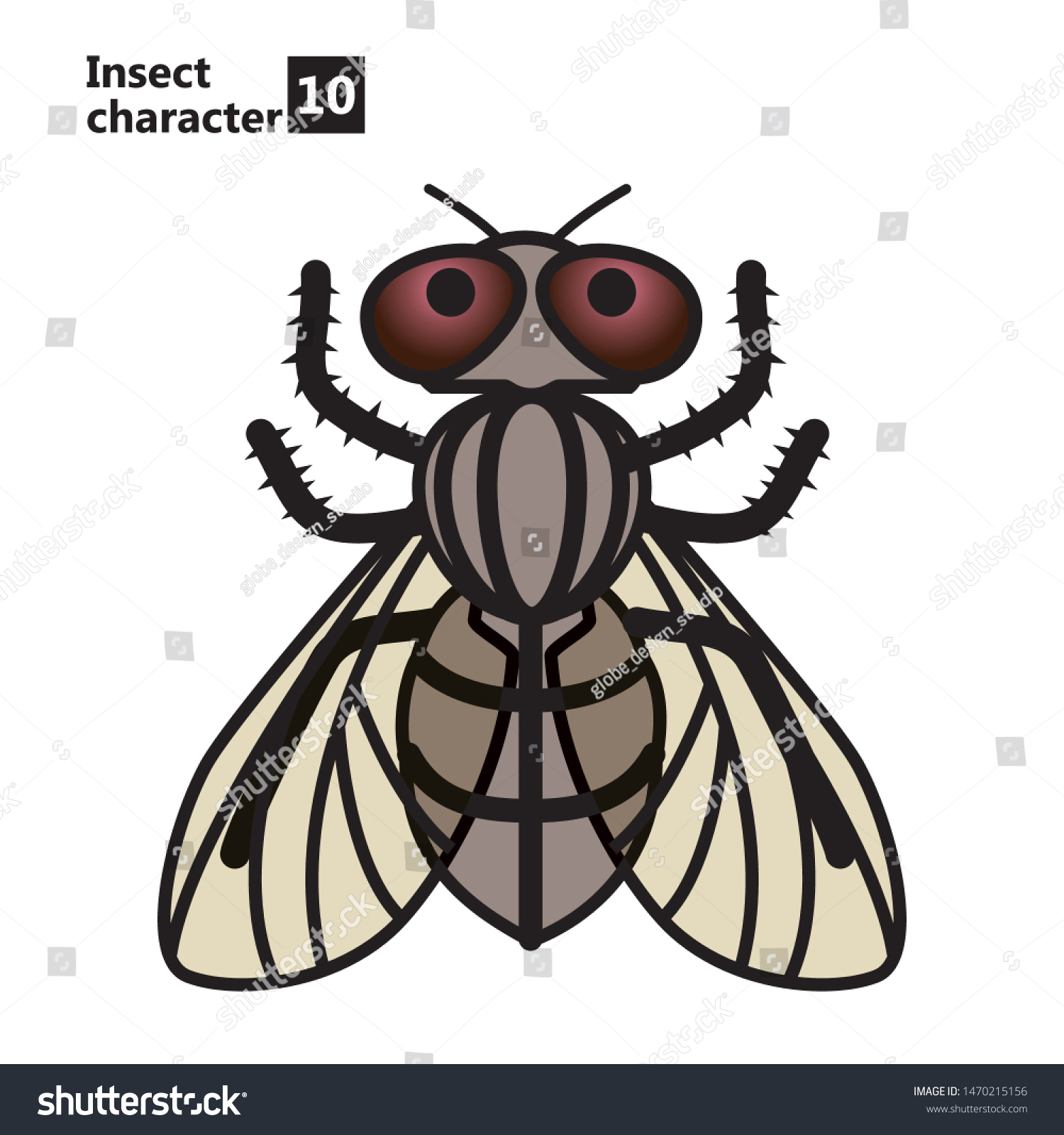 Insect Pest Illustration Fly Illustration Vector: เวกเตอร์สต็อก (ปลอด ...