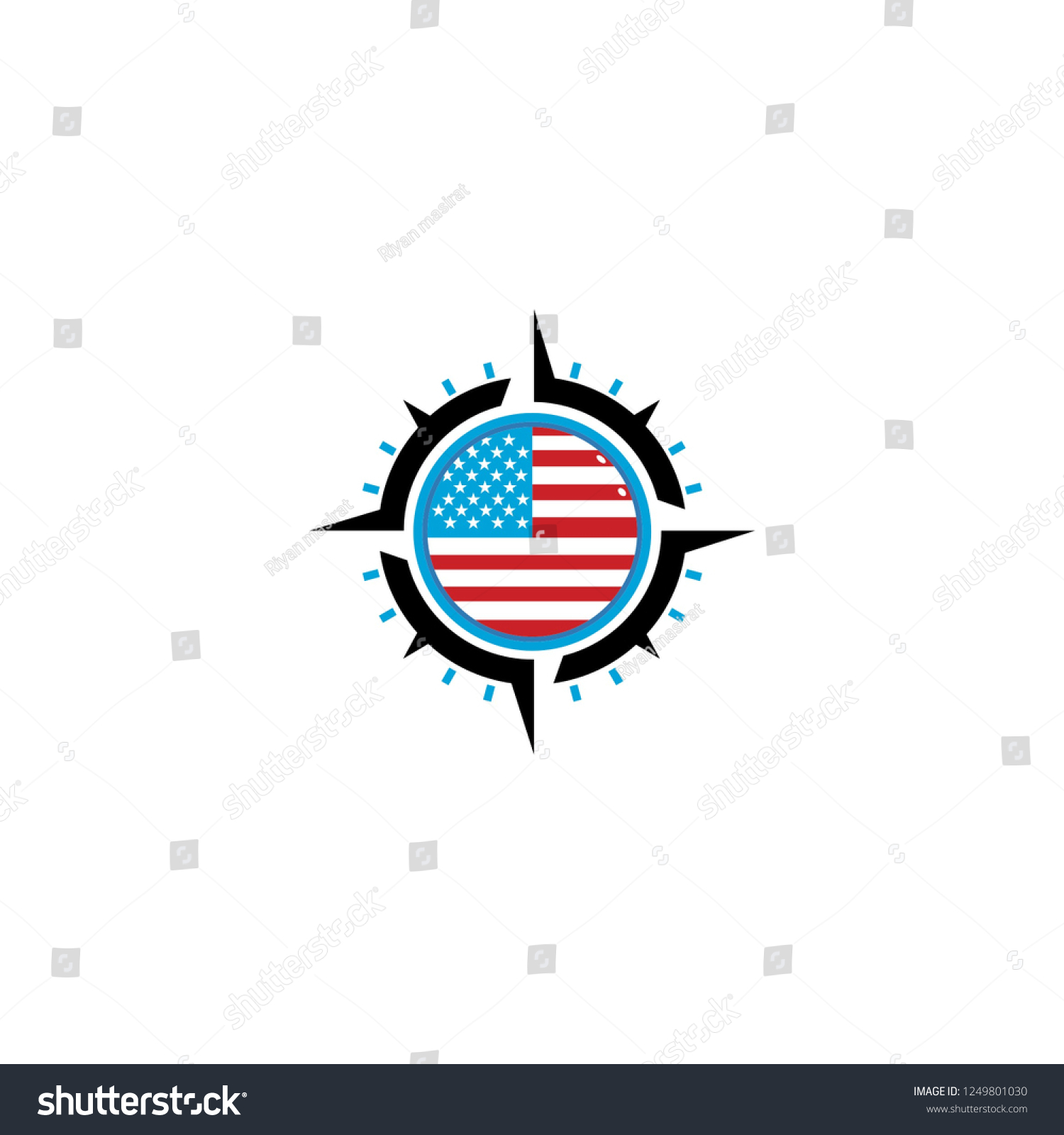 Inspirational Logo Design Flag Compass Stock Vector (Royalty Free ...
