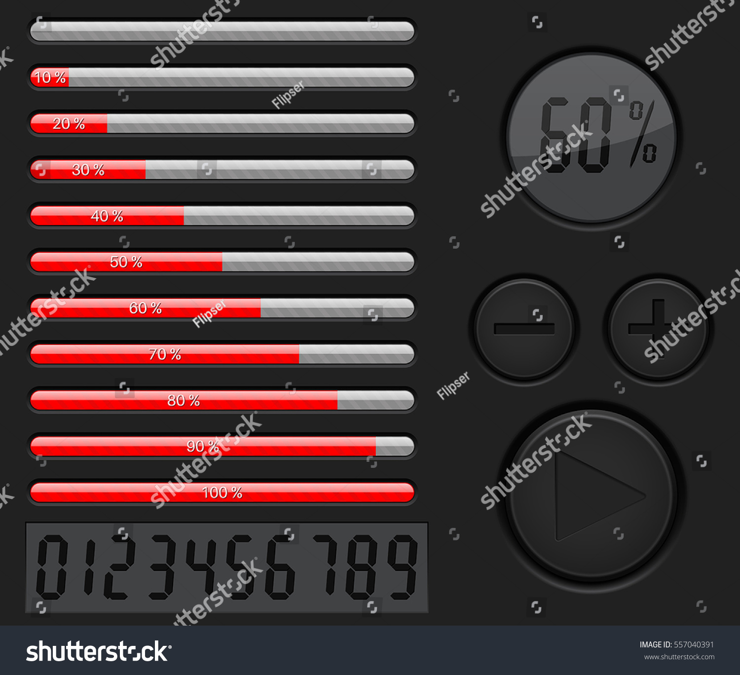 Installation Loading Progress Bar Black Interface Stock Vector (Royalty ...