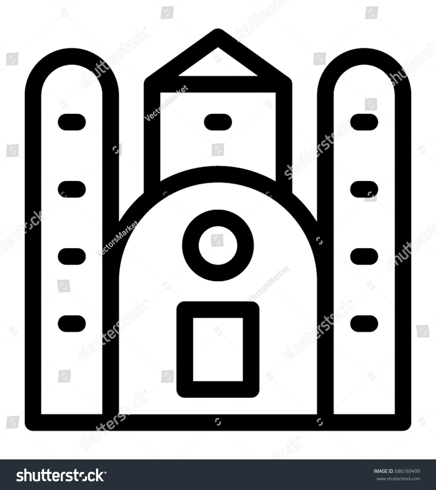 Institute Line Vector Icon Stock Vector (Royalty Free) 686169499 ...