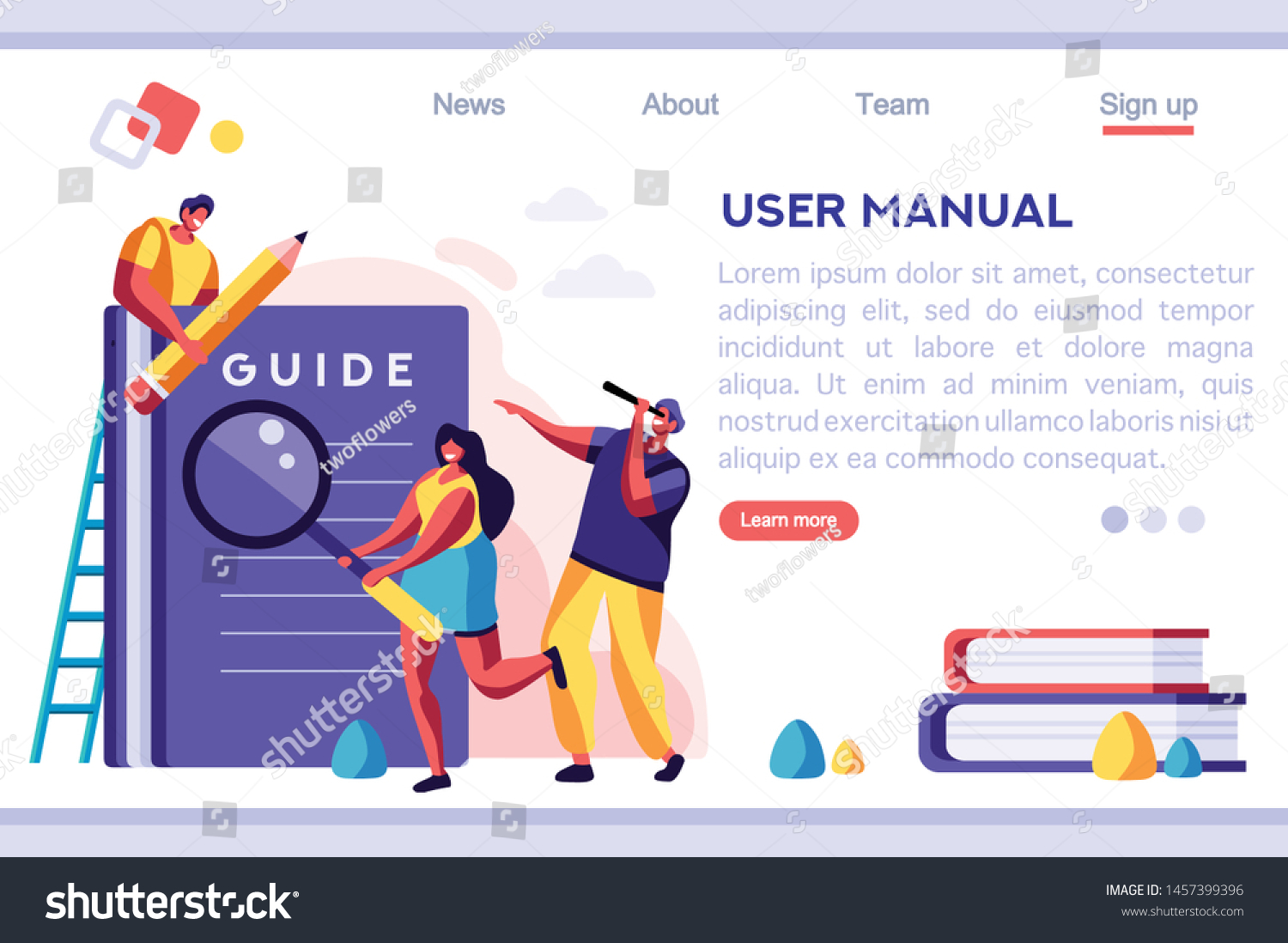Vektor Stok Instructions Manual Concept Textbook Document Construction ...